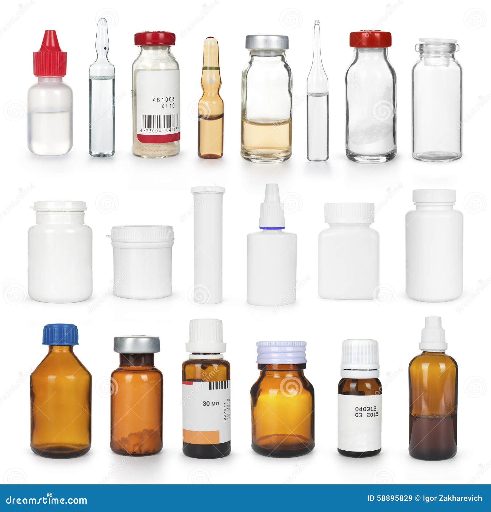 Set of Various Medical Bottles Stock Image - Image of drug ...