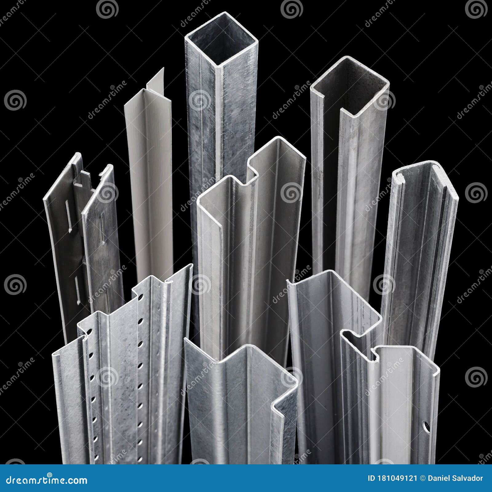 Set of Various Metal Profile Stock Image - Image of architecture ...