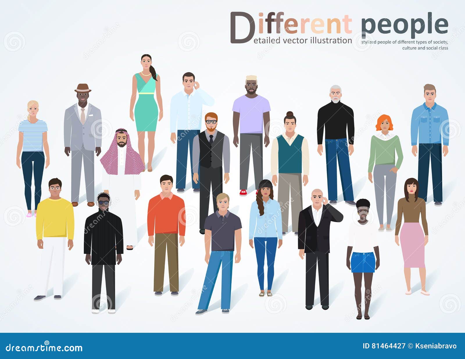 Set of Various Modern People Vector Illustration Stock Vector ...