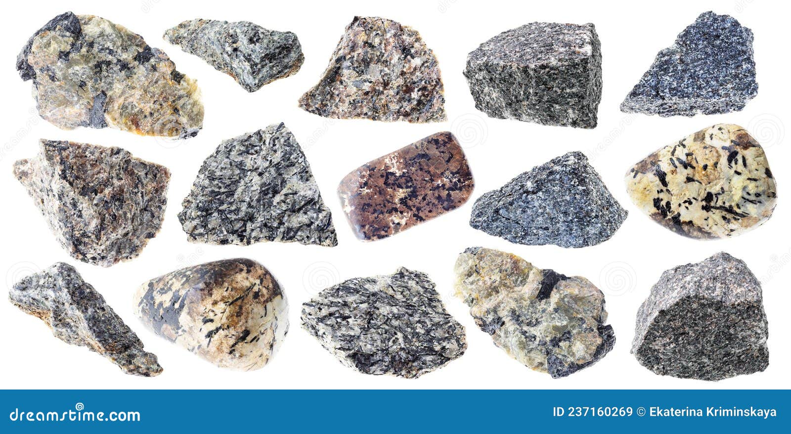 Set of Various Nepheline Stones Cutout on White Stock Image - Image of ...