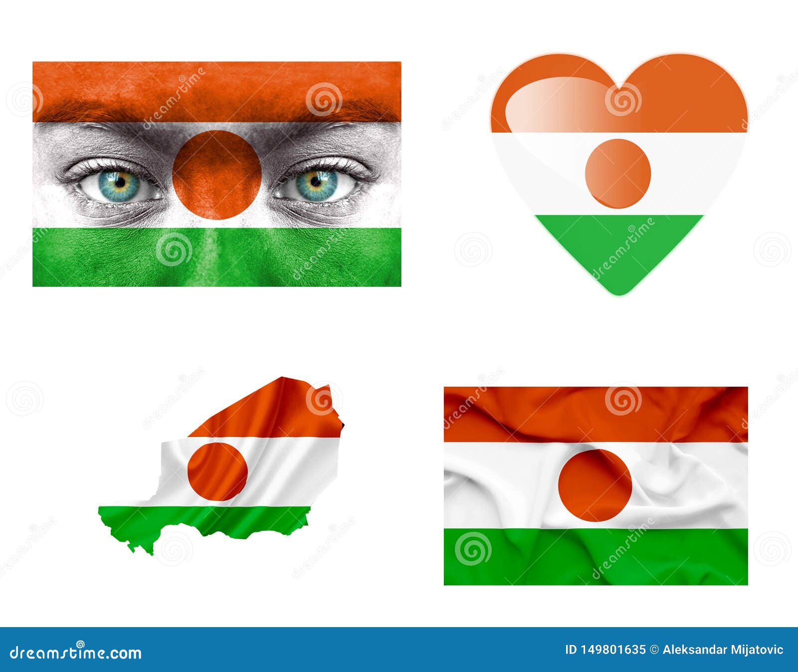 Set of various Niger flags stock illustration. Illustration of national ...
