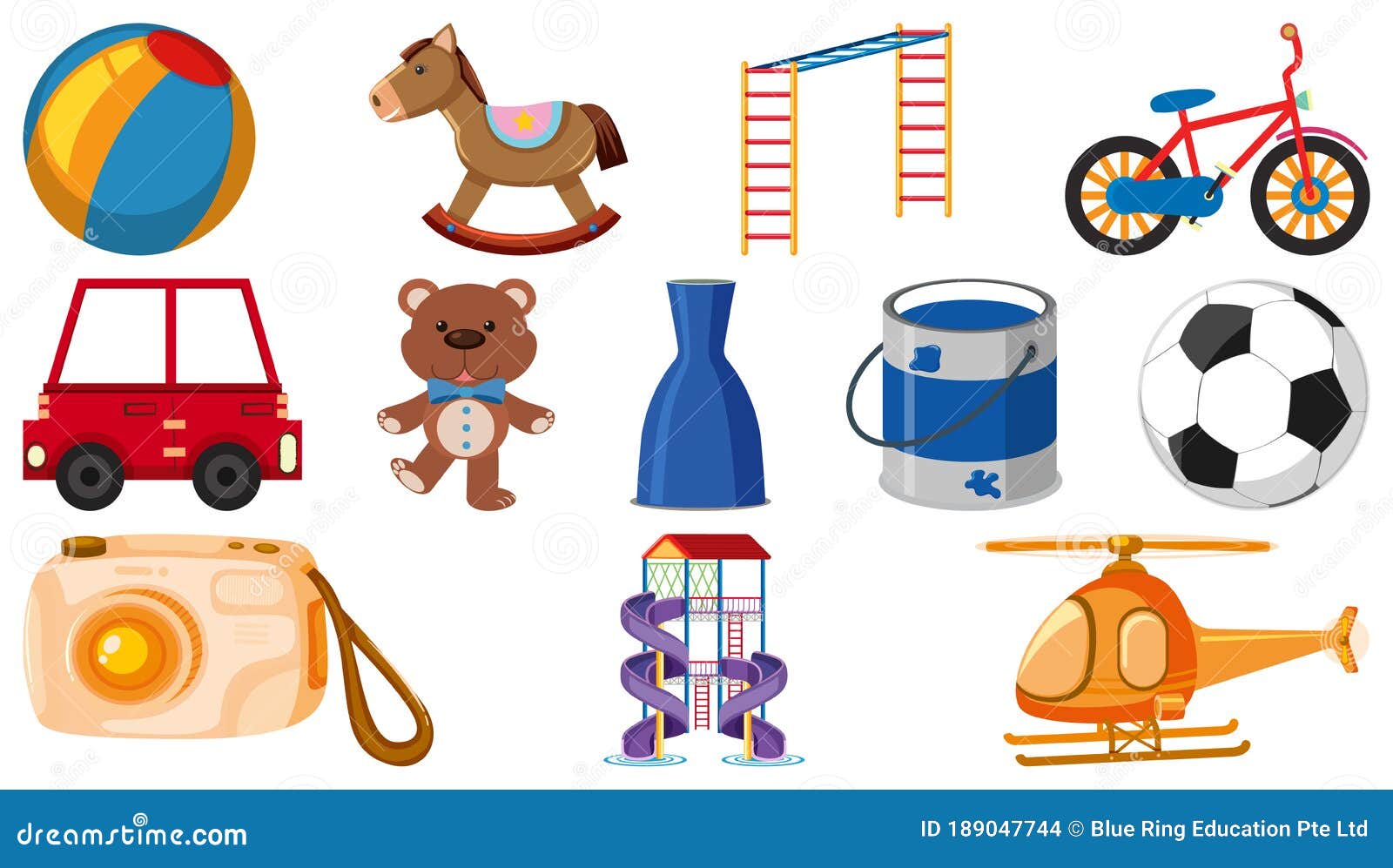 Set of Various Objects Cartoon Stock Vector - Illustration of living ...