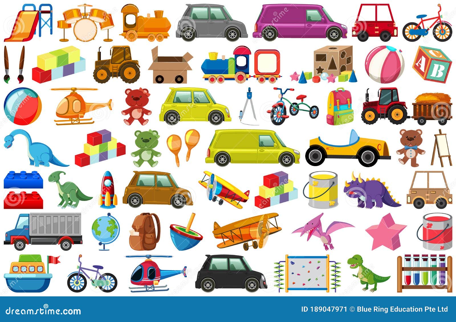 Set of Various Objects Cartoon Stock Vector - Illustration of soft ...