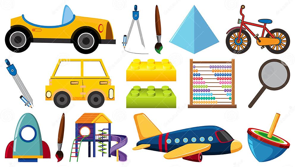 Set of Various Objects Cartoon Stock Vector - Illustration of clipart ...