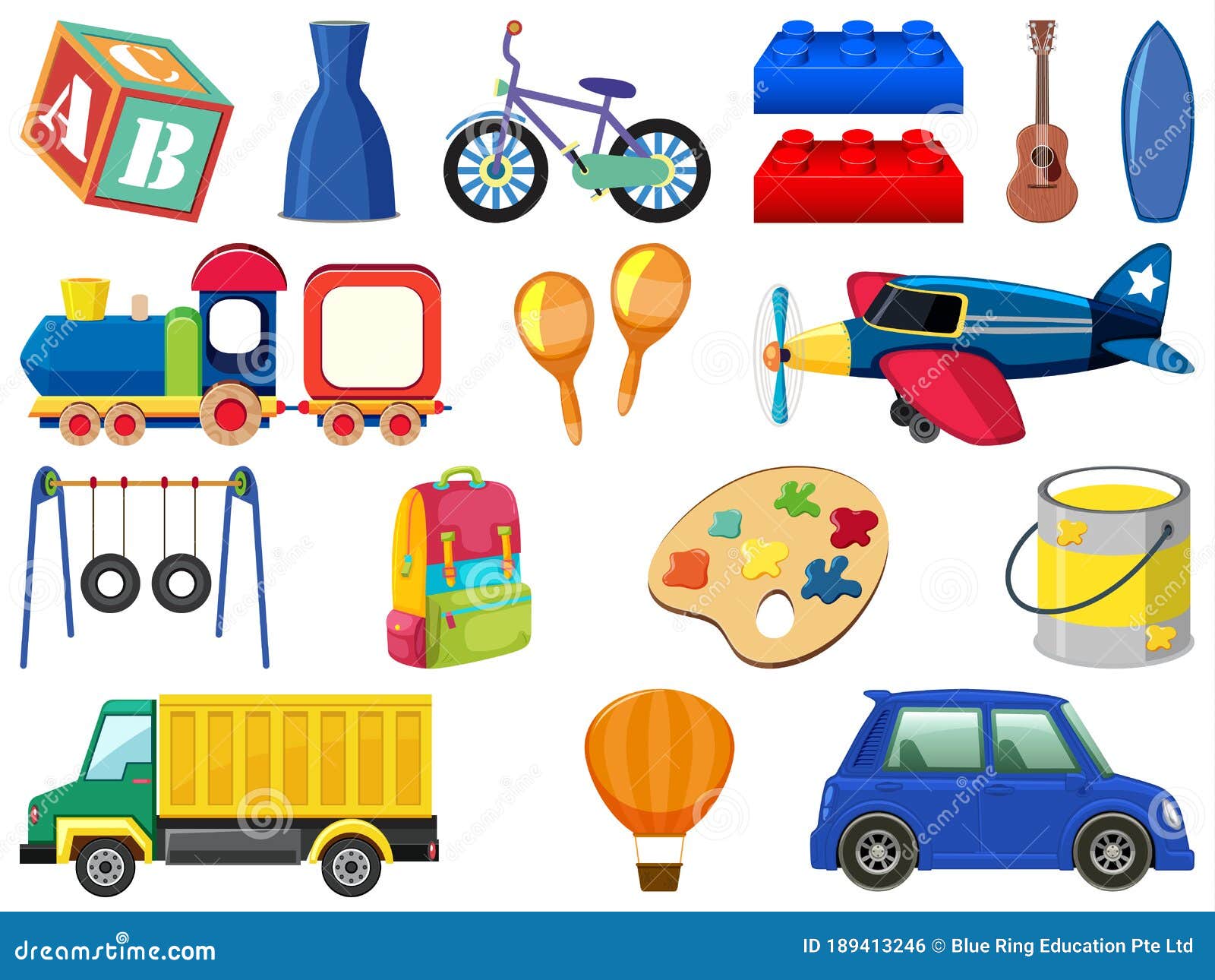 Set of Various Objects Cartoon Stock Vector - Illustration of ...