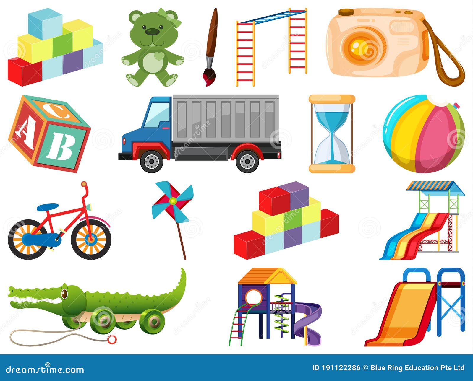 Set of Various Objects Cartoon Stock Vector - Illustration of living ...