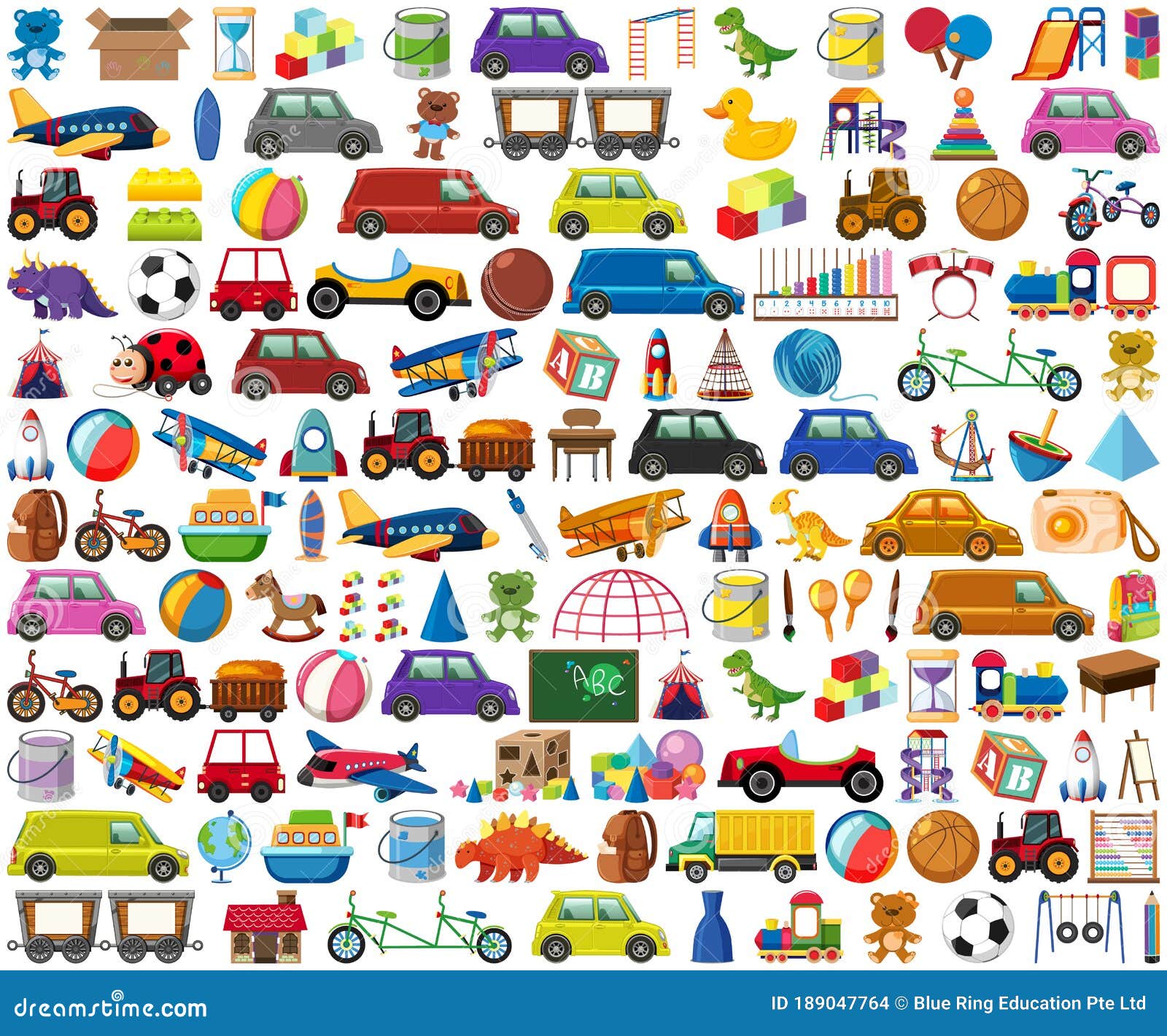 Set of Various Objects Cartoon Stock Vector - Illustration of children ...