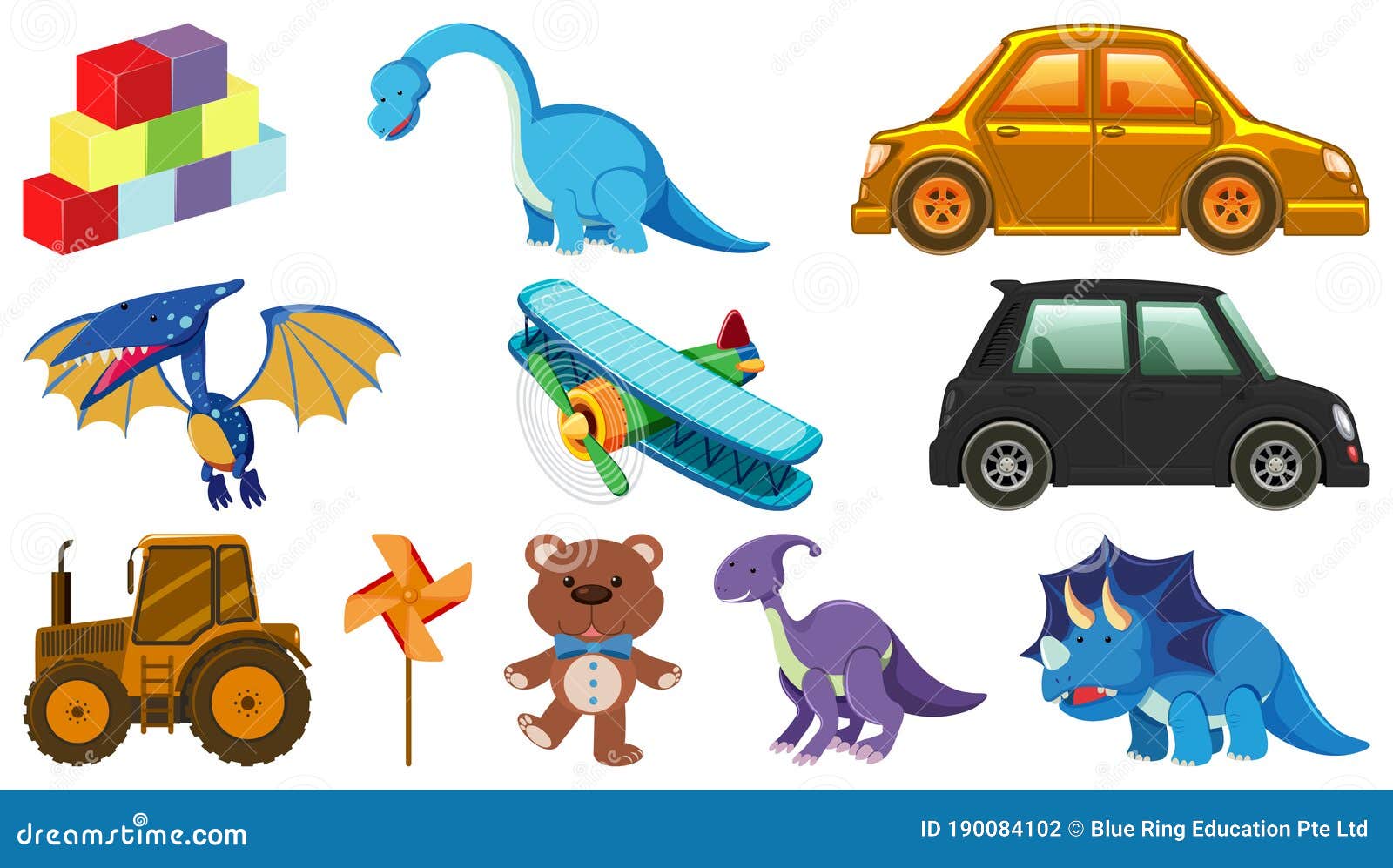 Set of Various Objects Cartoon Stock Vector - Illustration of bear ...