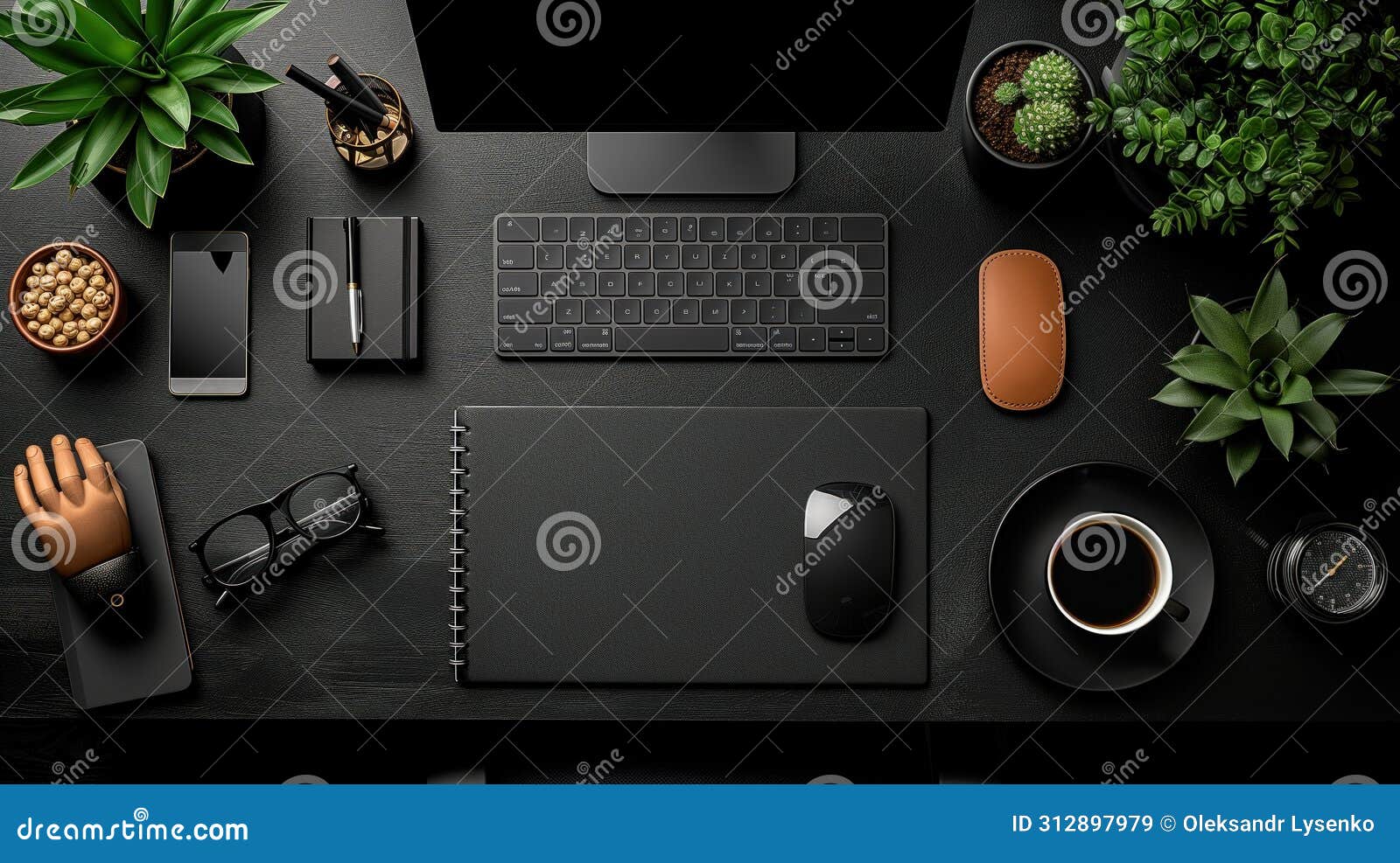 Set of Various Office Electronics Top View Stock Illustration ...