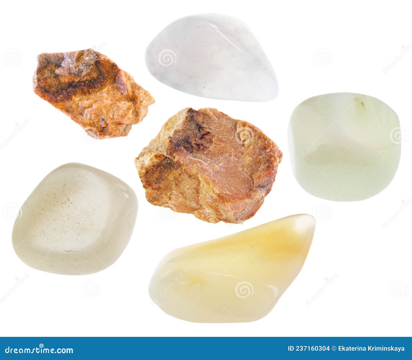 Set of Various Orthoclase Stones Cutout on White Stock Photo - Image of ...