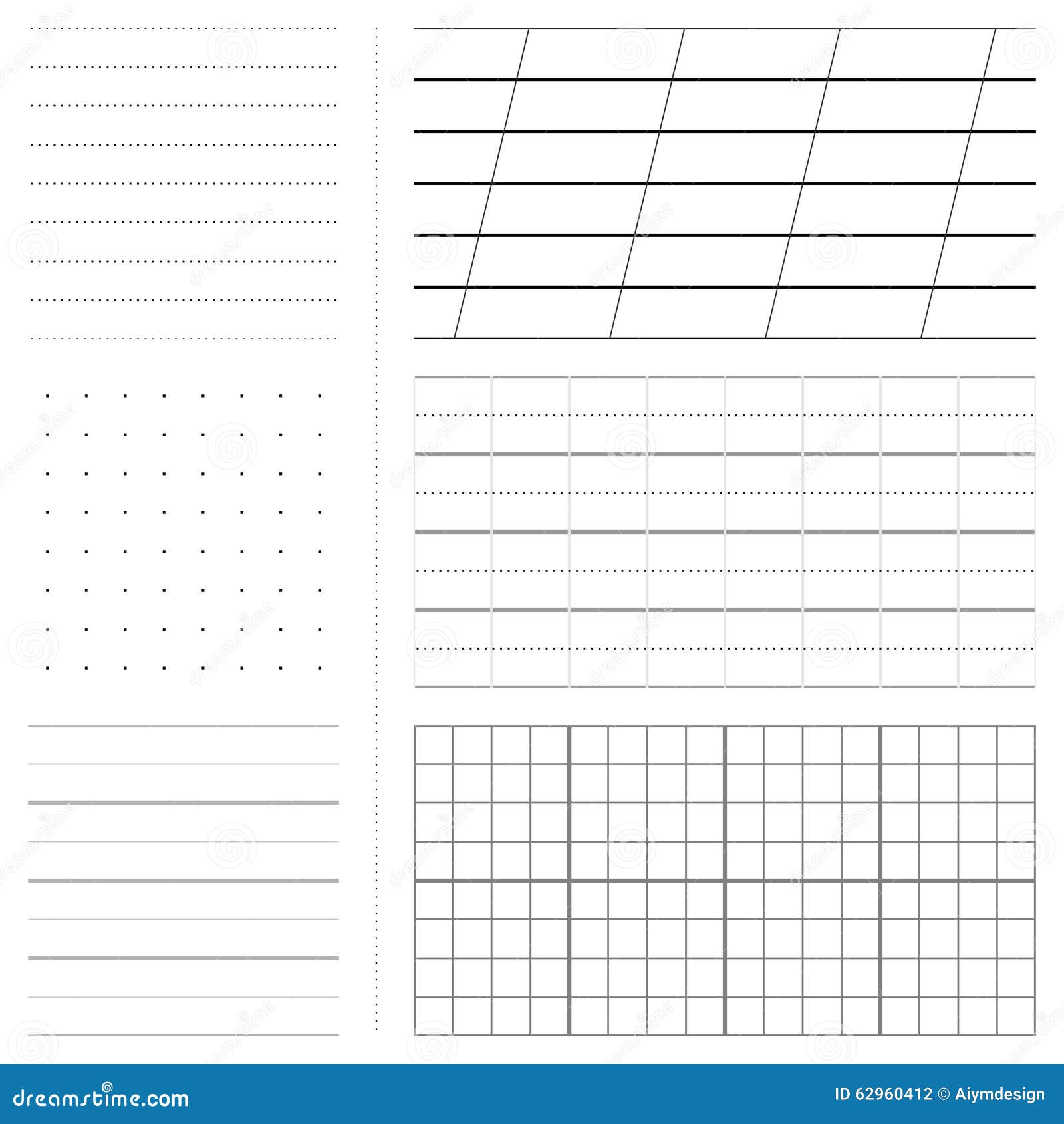 Set Various Paper Sheet Patterns Stock Illustrations – 9 Set Various ...
