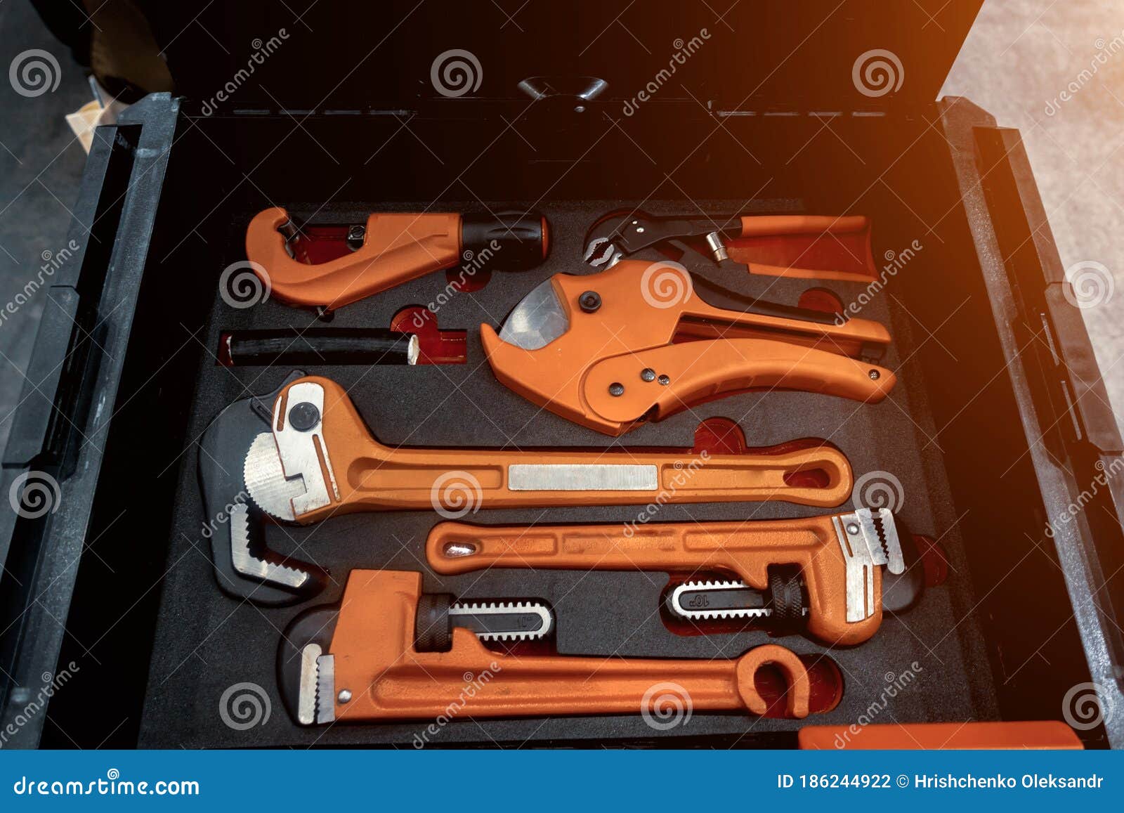 Set of Various Plumbing Wrenches Stock Photo - Image of occupation ...