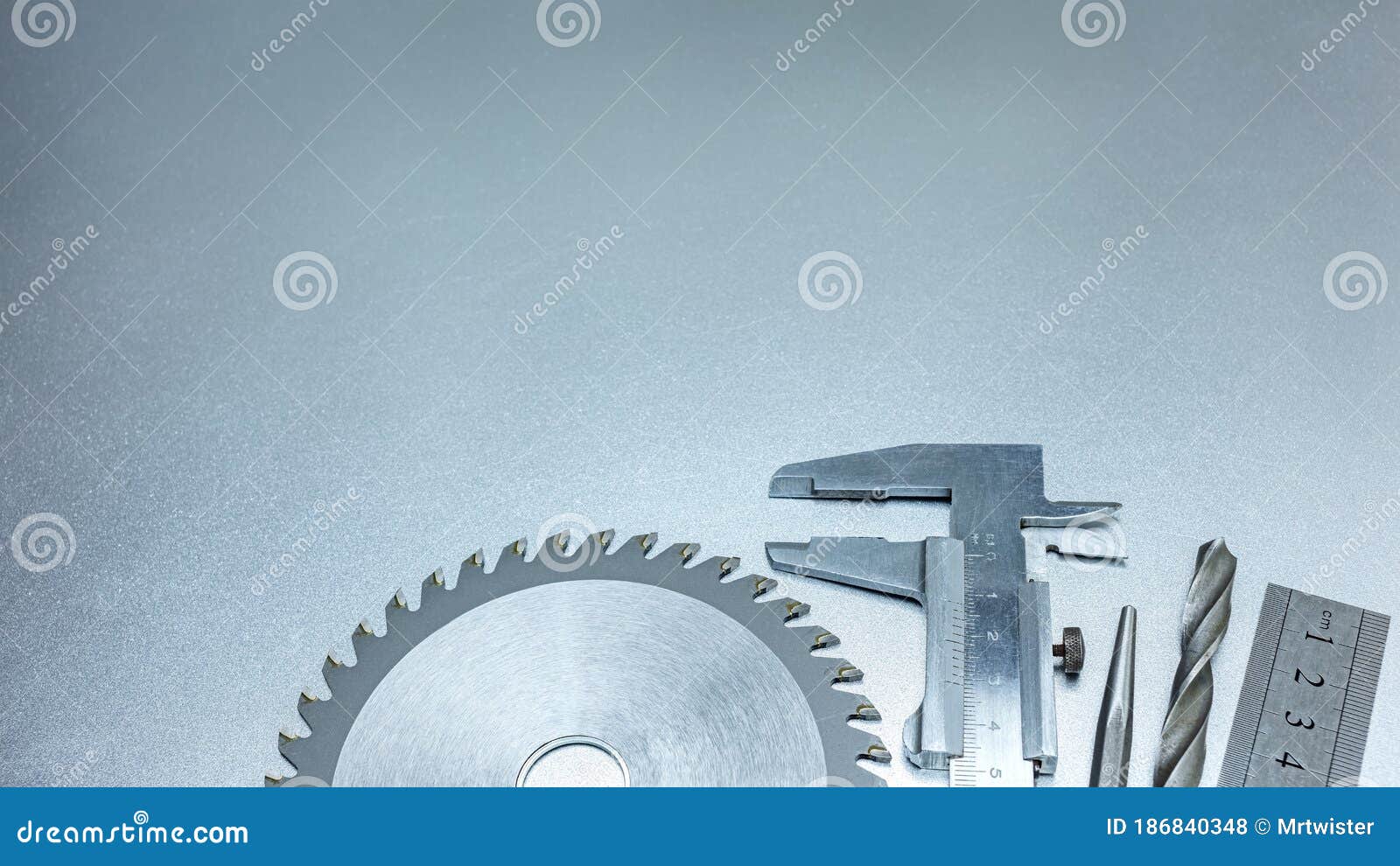 Set of Various Professional Tools on Grey Metal Background ...
