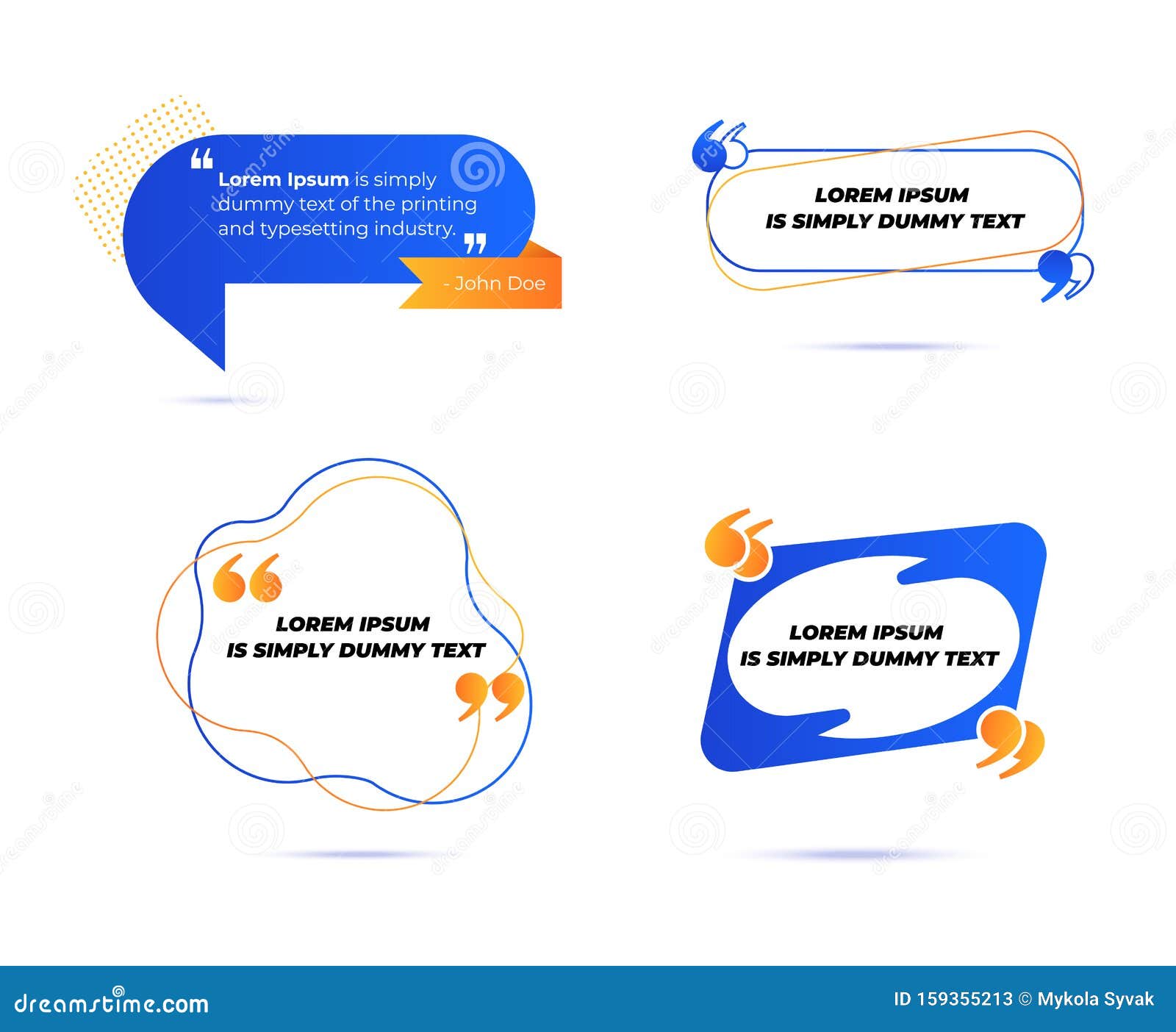Set Of Various Quotes And Speech Bubbles, Blank Layout Template, Quote ... Set Of Various Quotes And Speech Bubbles, Blank Layout Template, Quote ...