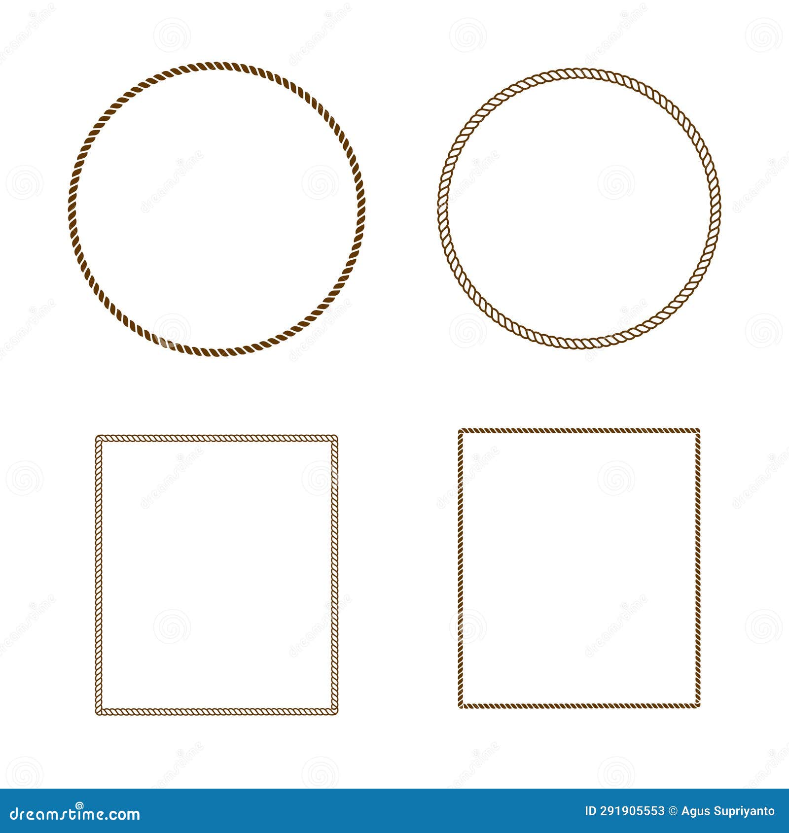Set of Various Rope Frames and Round Stock Illustration - Illustration ...