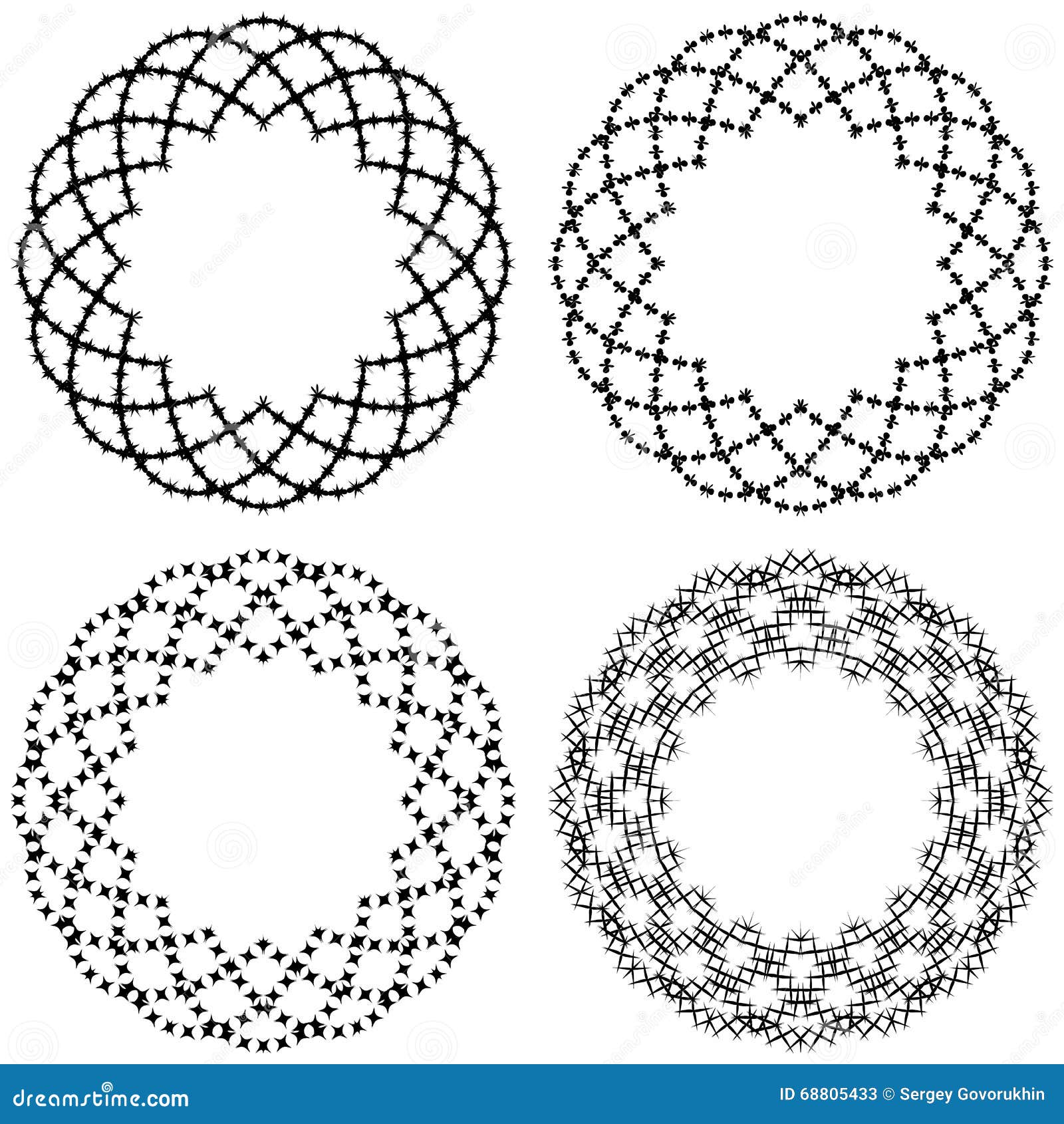 Set of Various Round Symmetric Samples Stock Vector - Illustration of ...