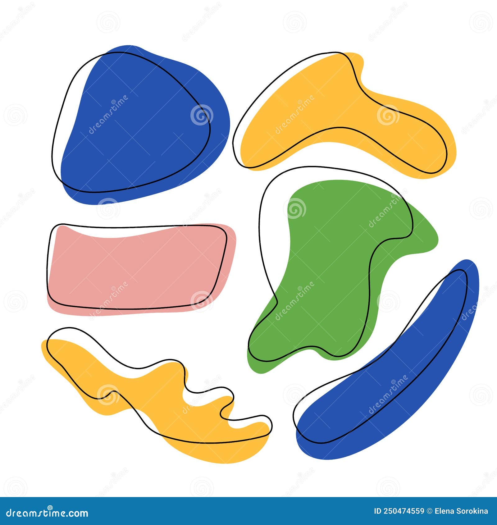 Doodle Blob Shapes Vector Set. Organic Abstract Simple Fluid Splodge ...