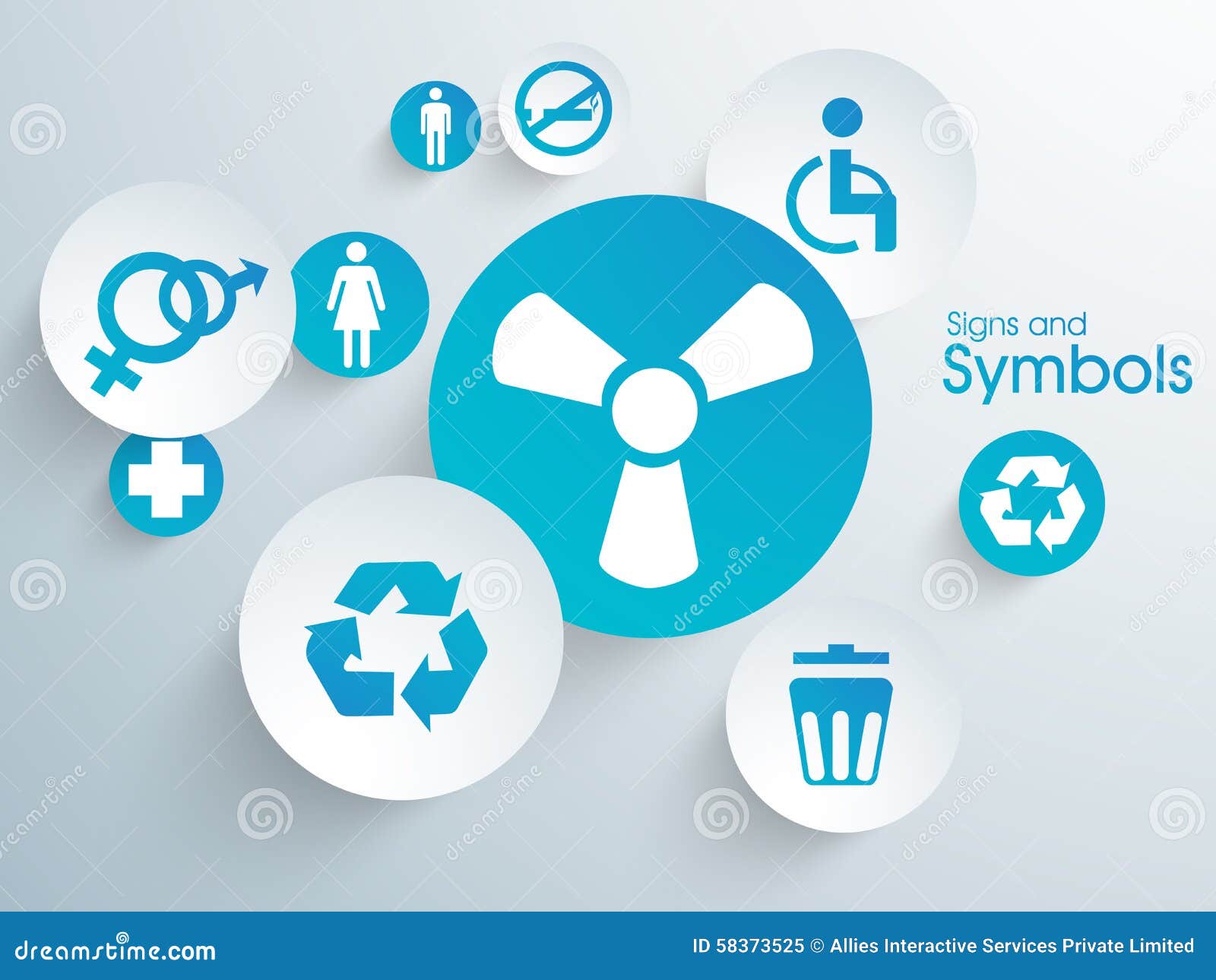 Set of Various Signs and Symbols. Stock Illustration - Illustration of ...