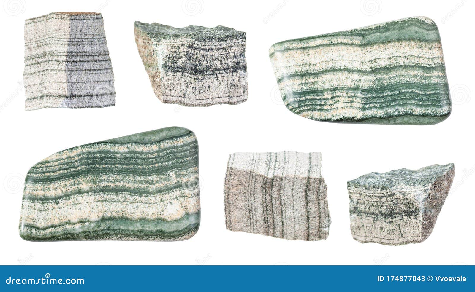 Set of Various Skarn Rocks Isolated on White Stock Image - Image of ...