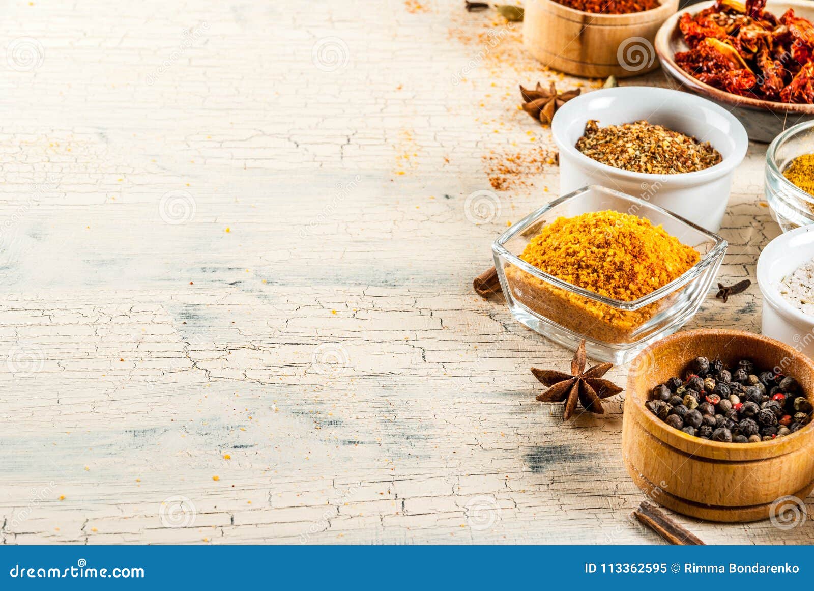 Set of various spices stock image. Image of basil, selection - 113362595