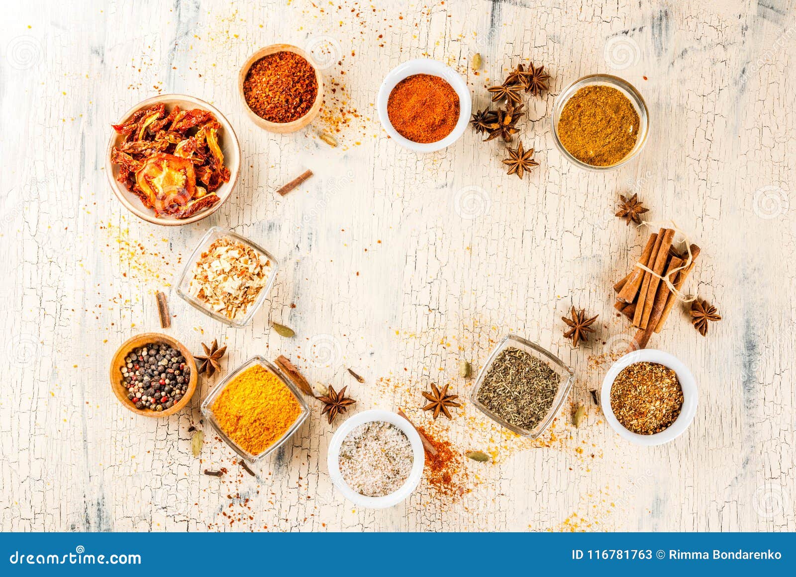 Set of various spices stock image. Image of curry, peppercorn - 116781763