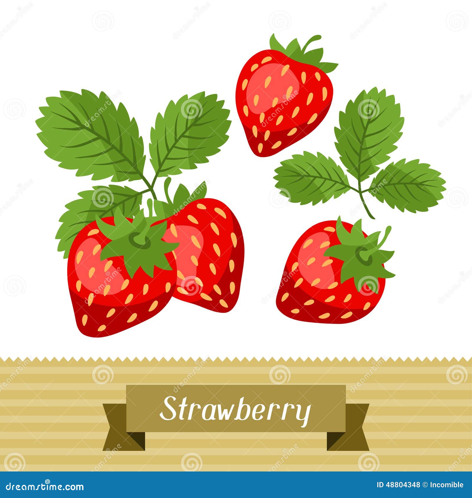 Set of Various Stylized Strawberries. Stock Vector - Illustration of ...
