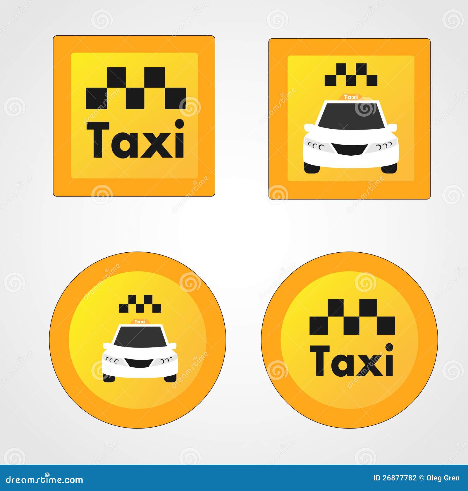 Set of various taxi icons stock vector. Illustration of passenger ...