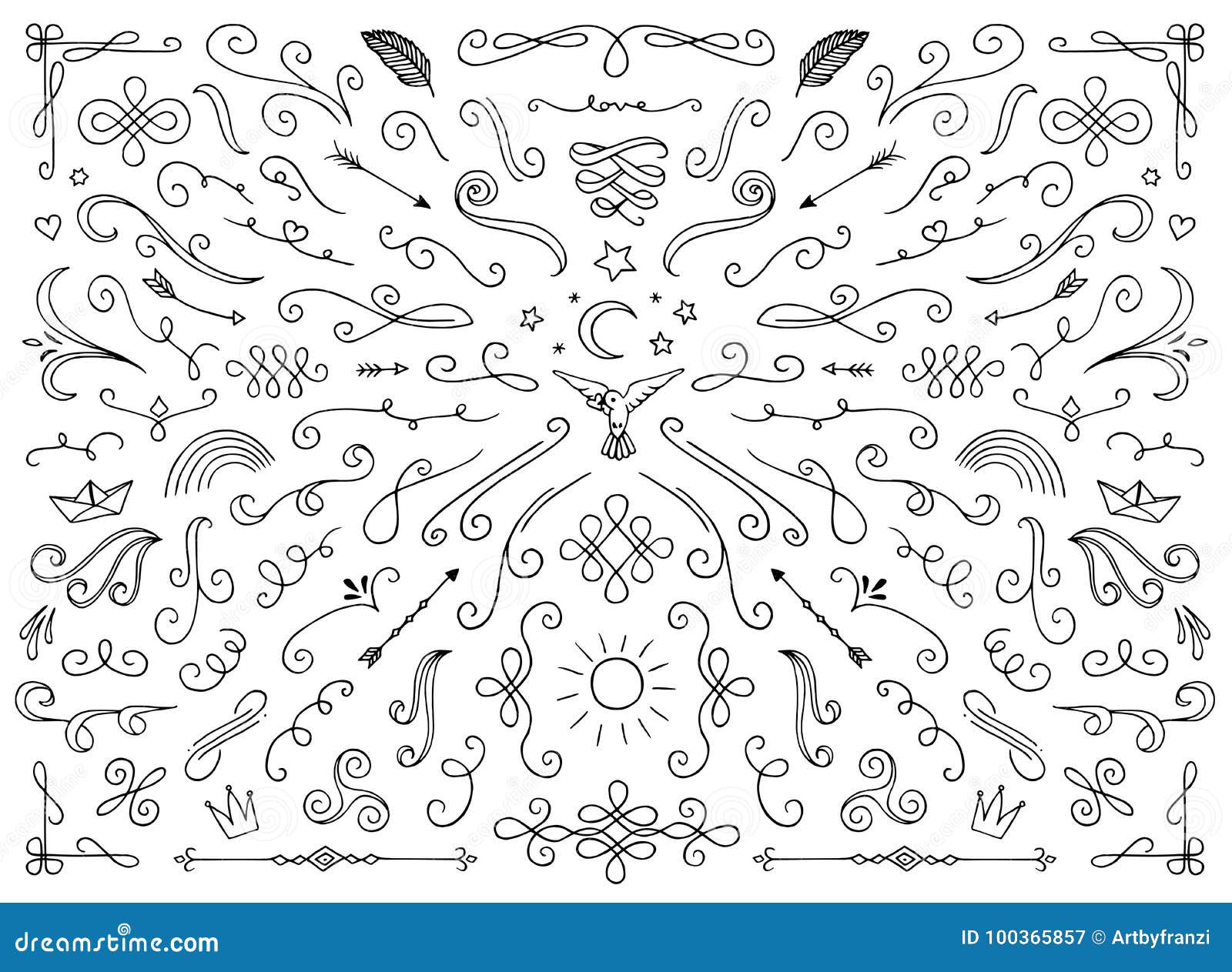 Text decoration elements stock vector. Illustration of deco - 100365857