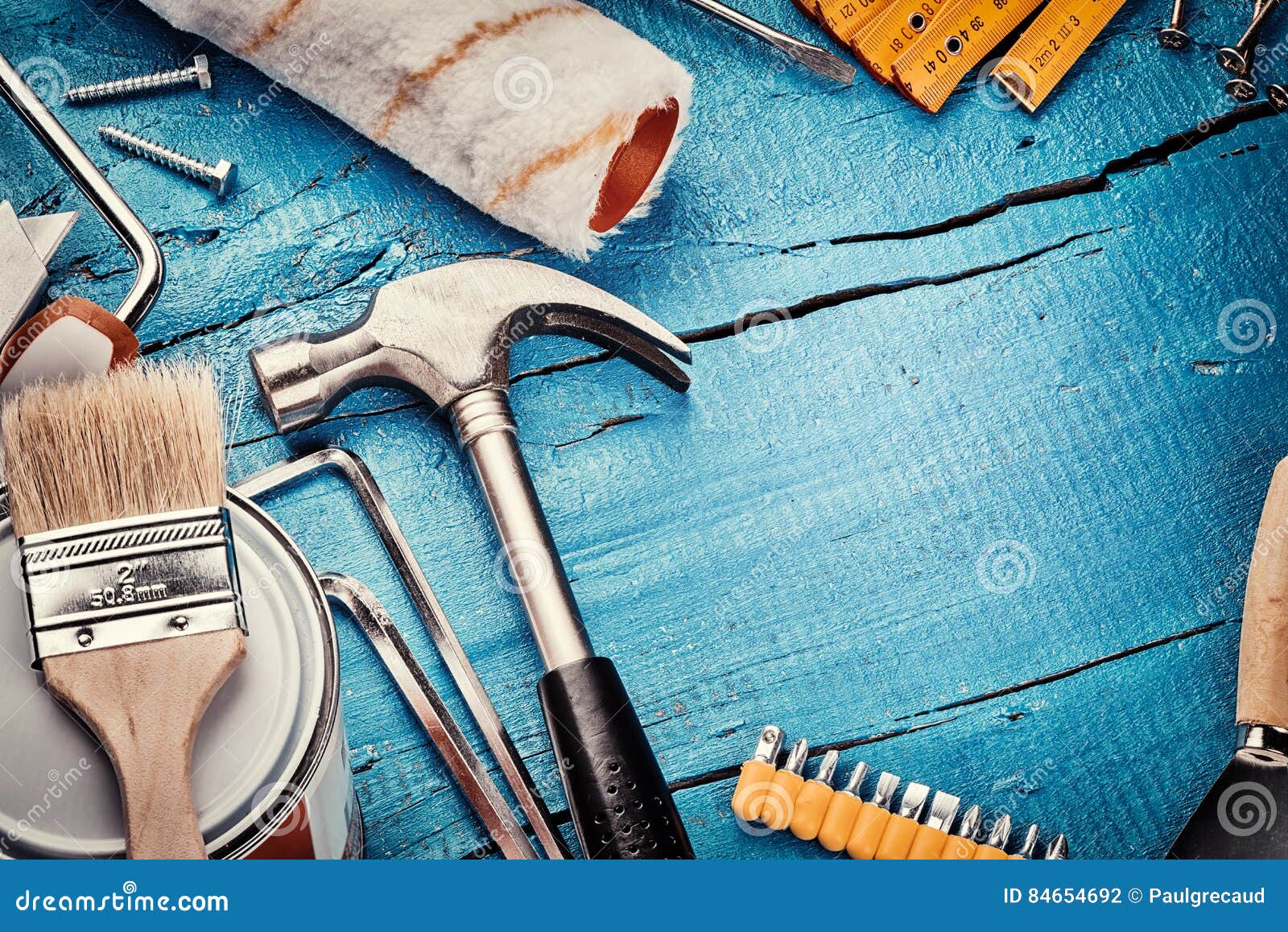 Set of Various Tools. Construction and Renovation Concept Stock Photo ...