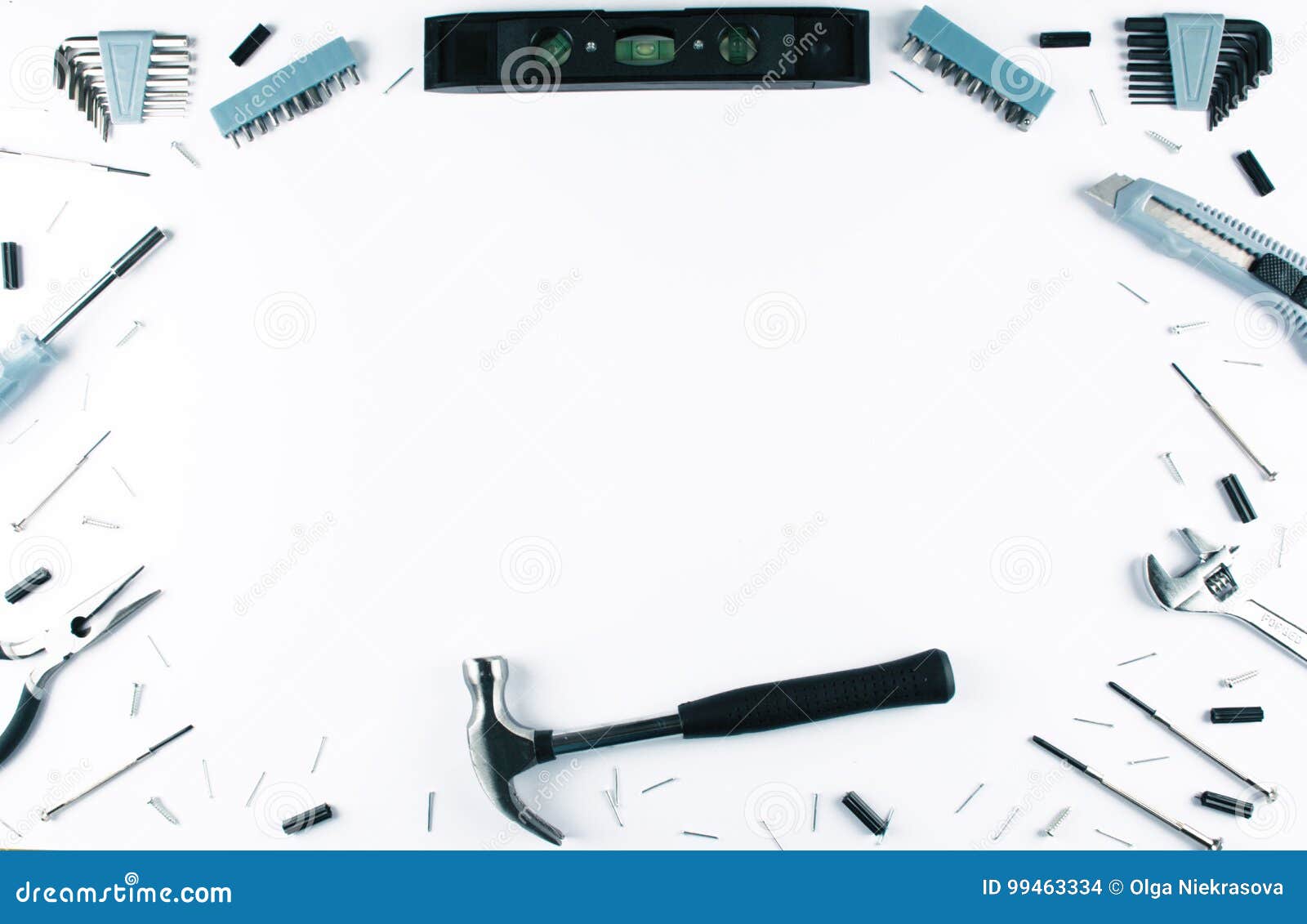 Set of Various Tools on White Background. Stock Photo - Image of ...