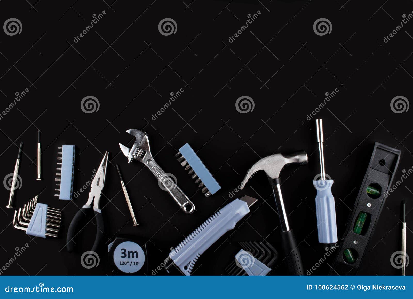 Set of Various Tools on White Background. Stock Photo - Image of metal ...