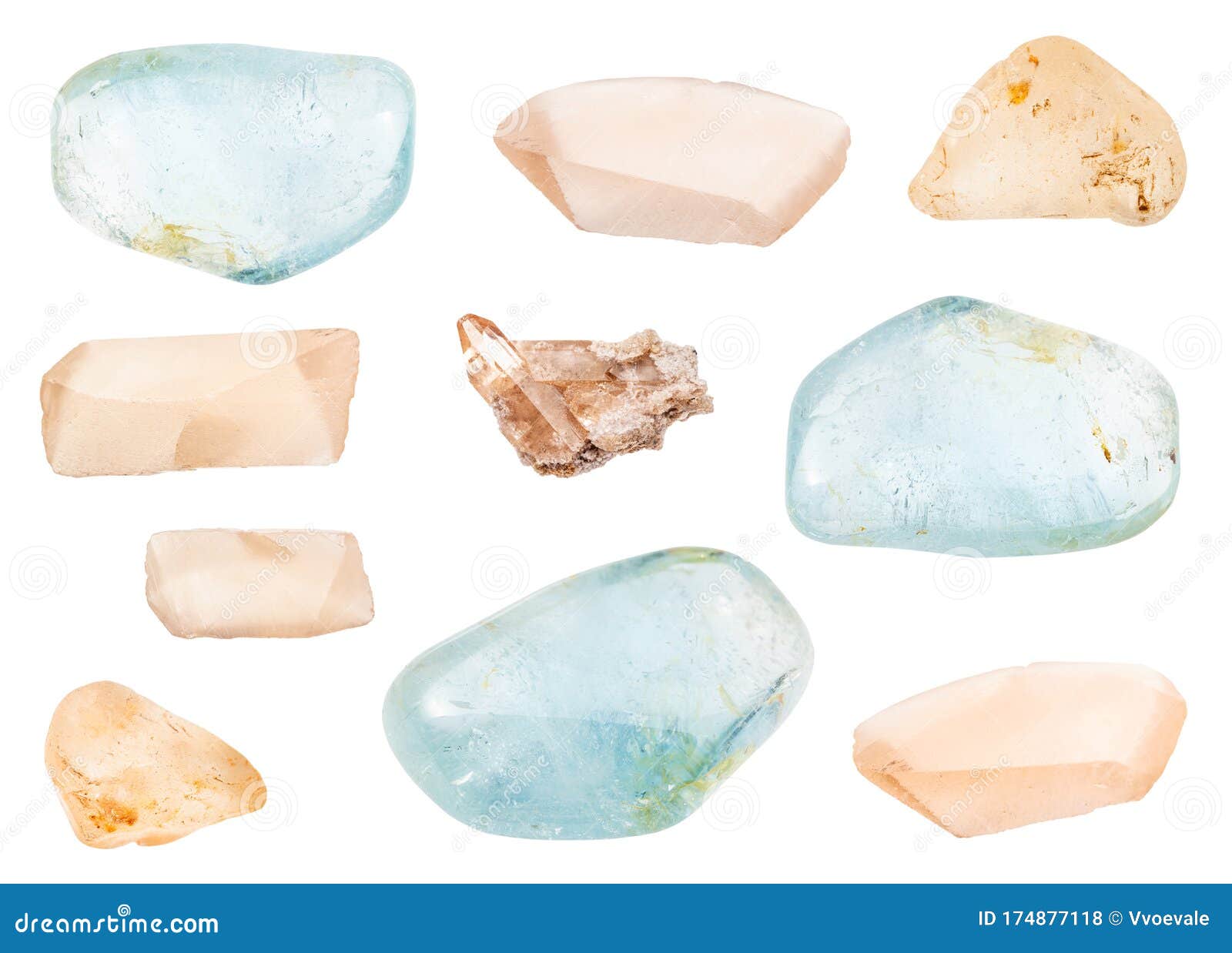 Set of Various Topaz Gemstones Isolated on White Stock Photo - Image of ...