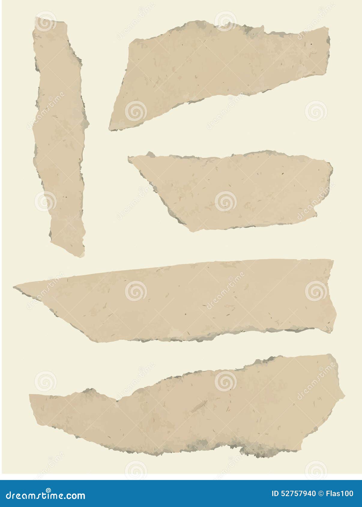 Set of Various Torned Note Papers on Background Stock Vector ...