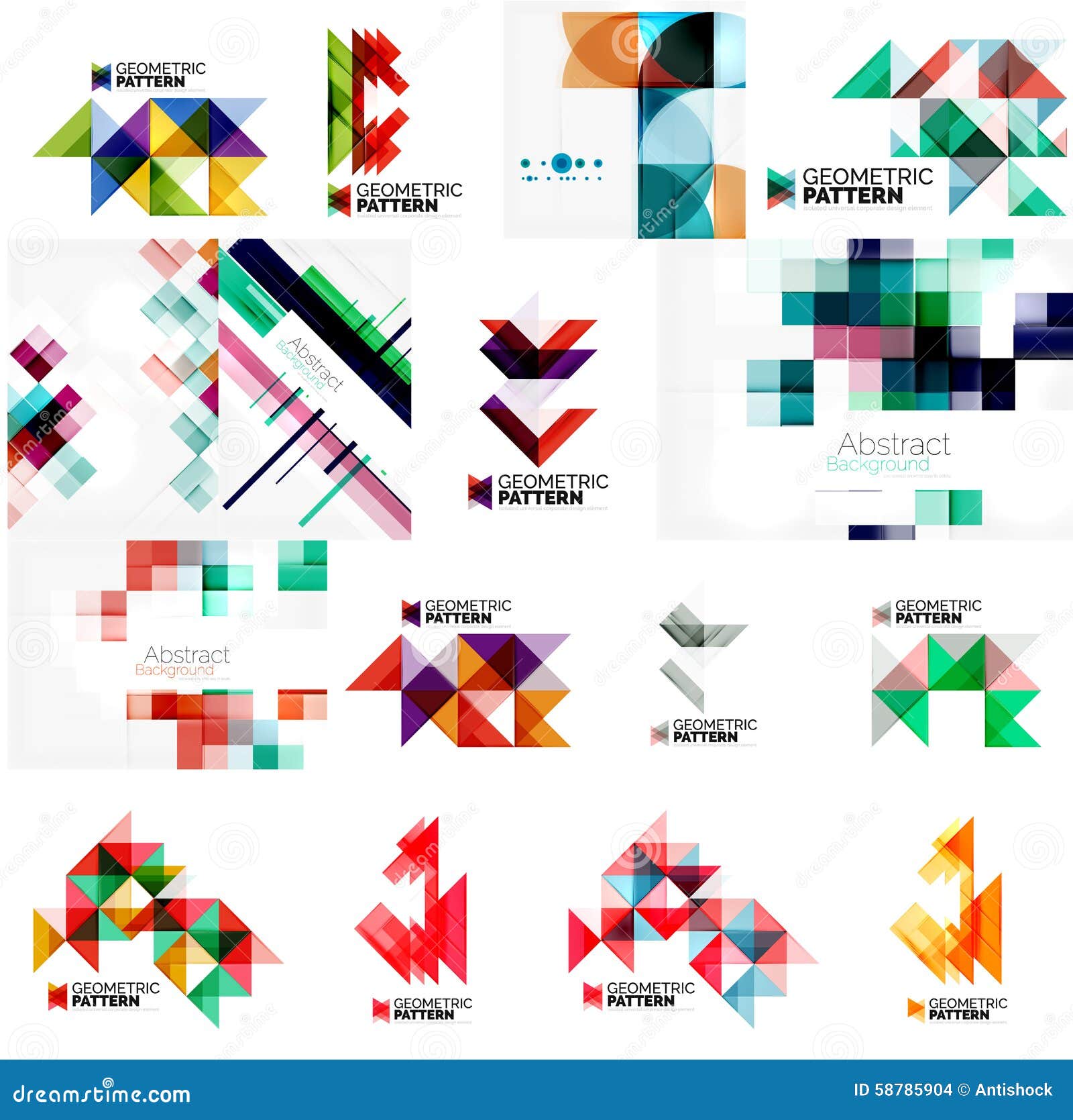 Set Of Various Universal Geometric Layouts - Cartoon Vector ...