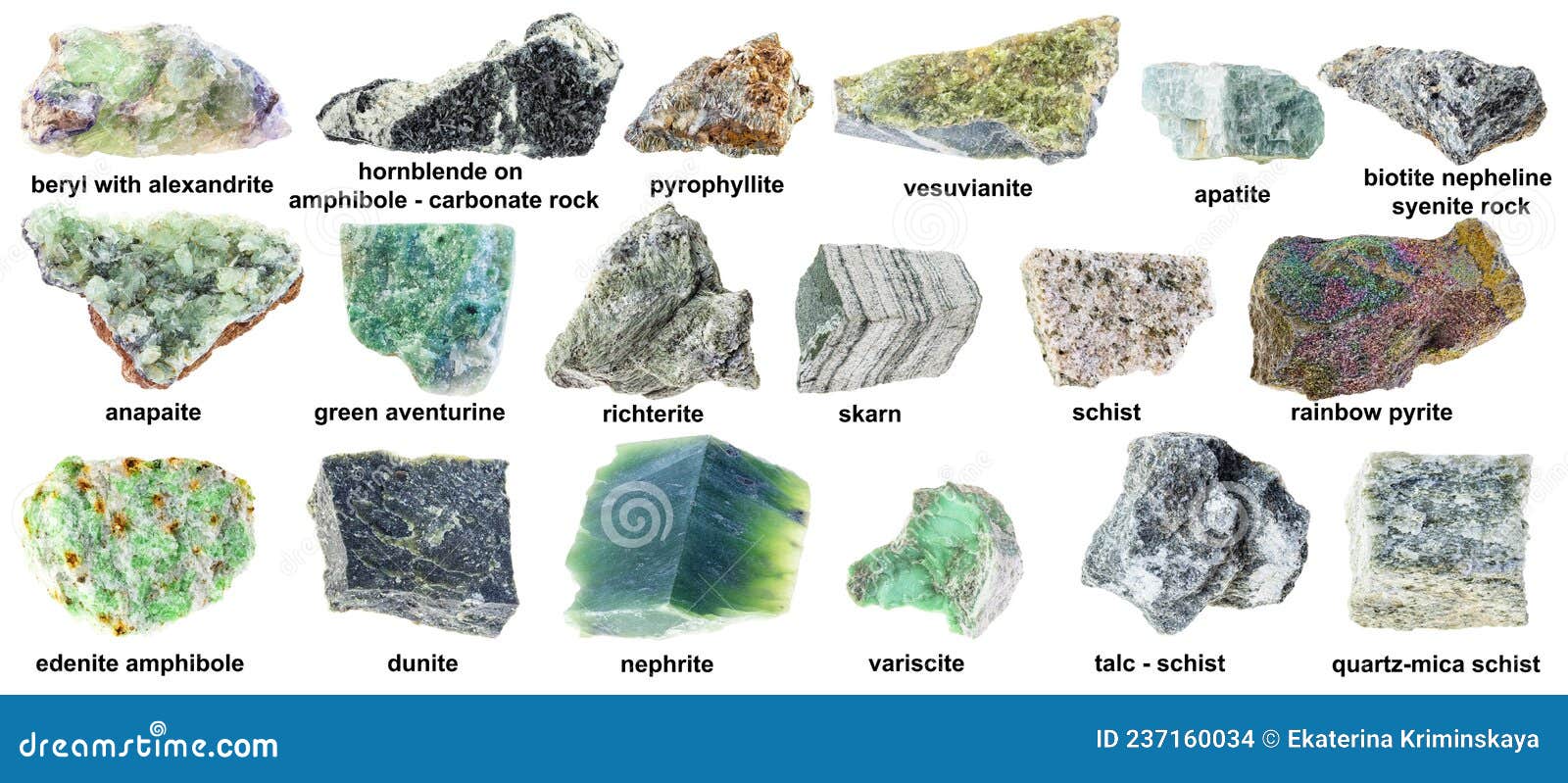 Set of Various Unpolished Green Stones with Names Stock Photo - Image ... Set of Various Unpolished Green Stones with Names Stock Photo - Image ...