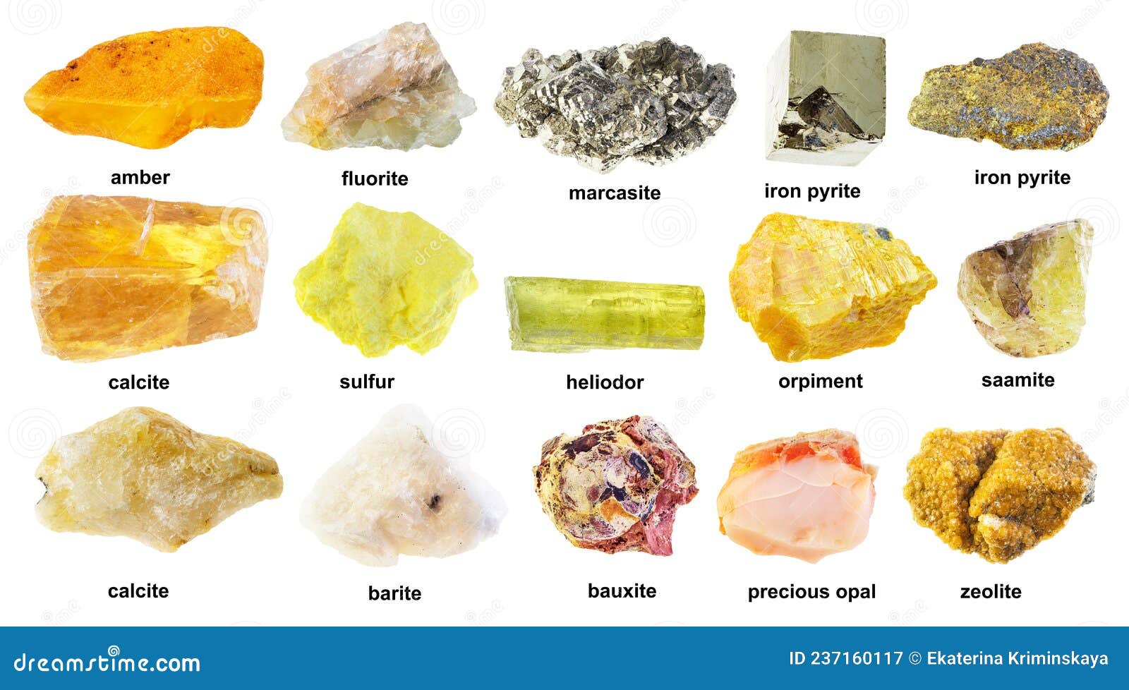 Set of Various Unpolished Yellow Rocks with Names Stock Image - Image ... Set of Various Unpolished Yellow Rocks with Names Stock Image - Image ...