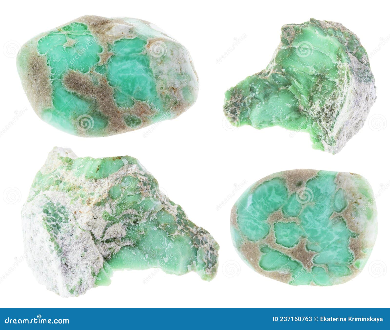 Set of Various Variscite Stones Cutout on White Stock Image - Image of ...
