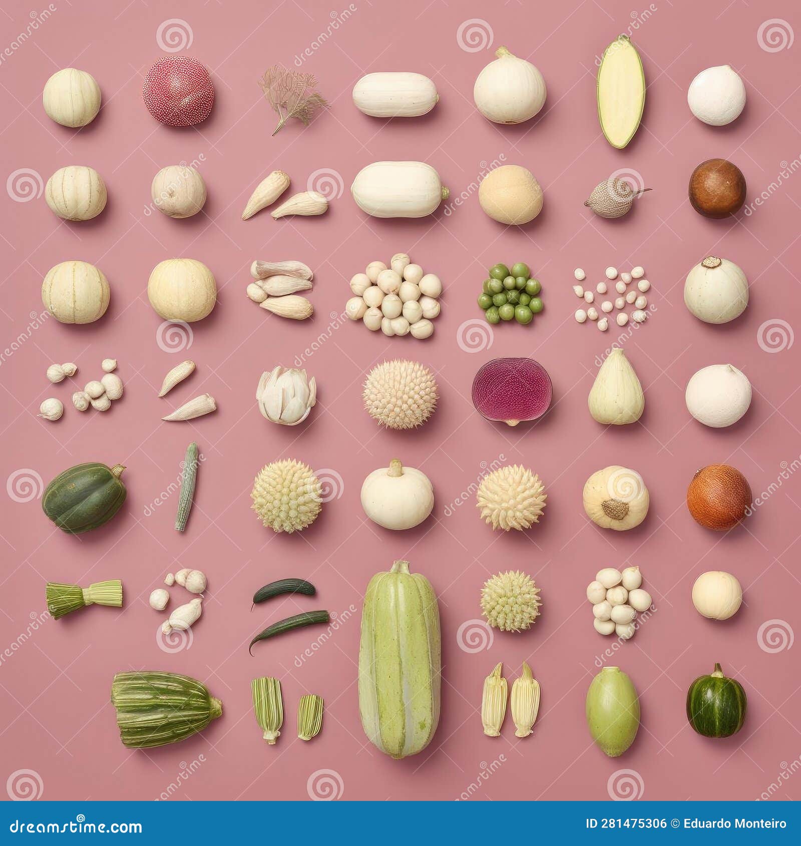 Set of Various Vegetables on Pink Background - Flat Lay, Top View Stock ...