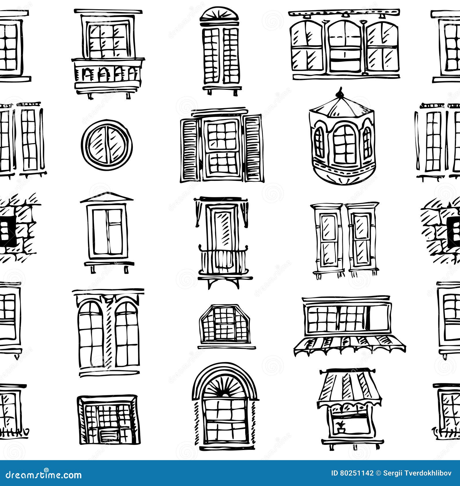 Set of Various Window Shapes Stock Vector - Illustration of pattern ...