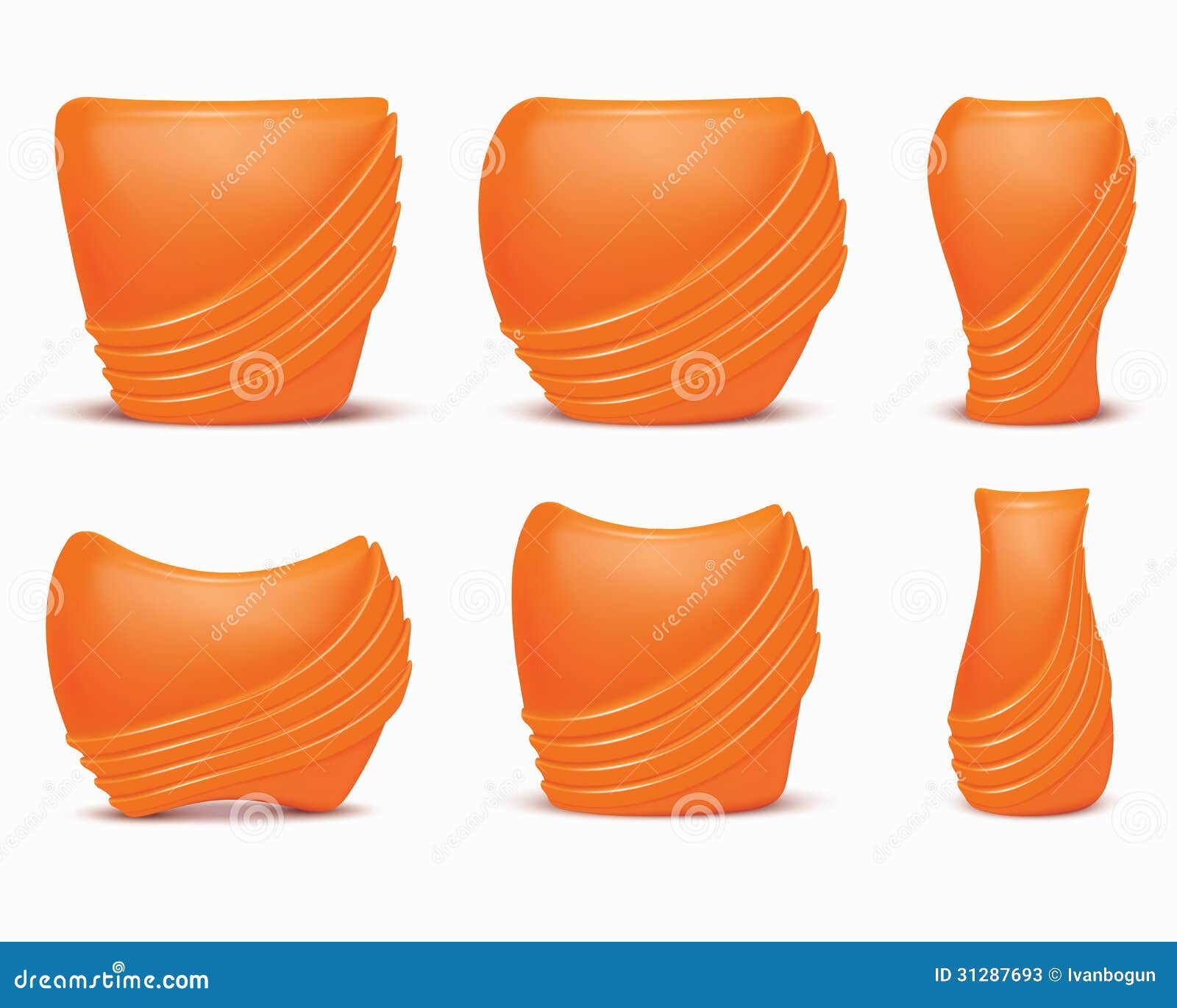 Set of Vases. Vector stock vector. Illustration of flowerpot - 31287693