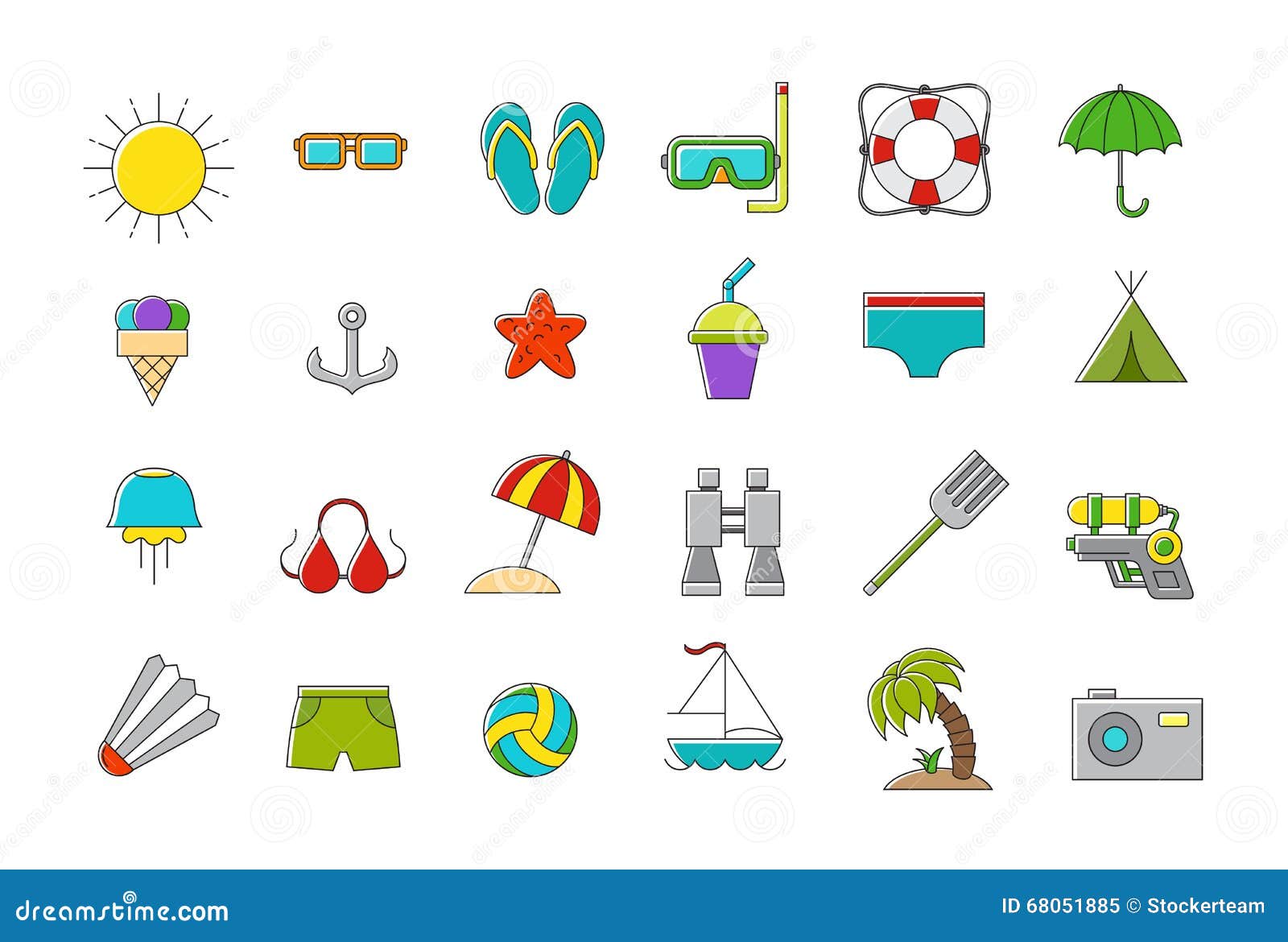Set of vation icons stock illustration. Illustration of tourism - 68051885