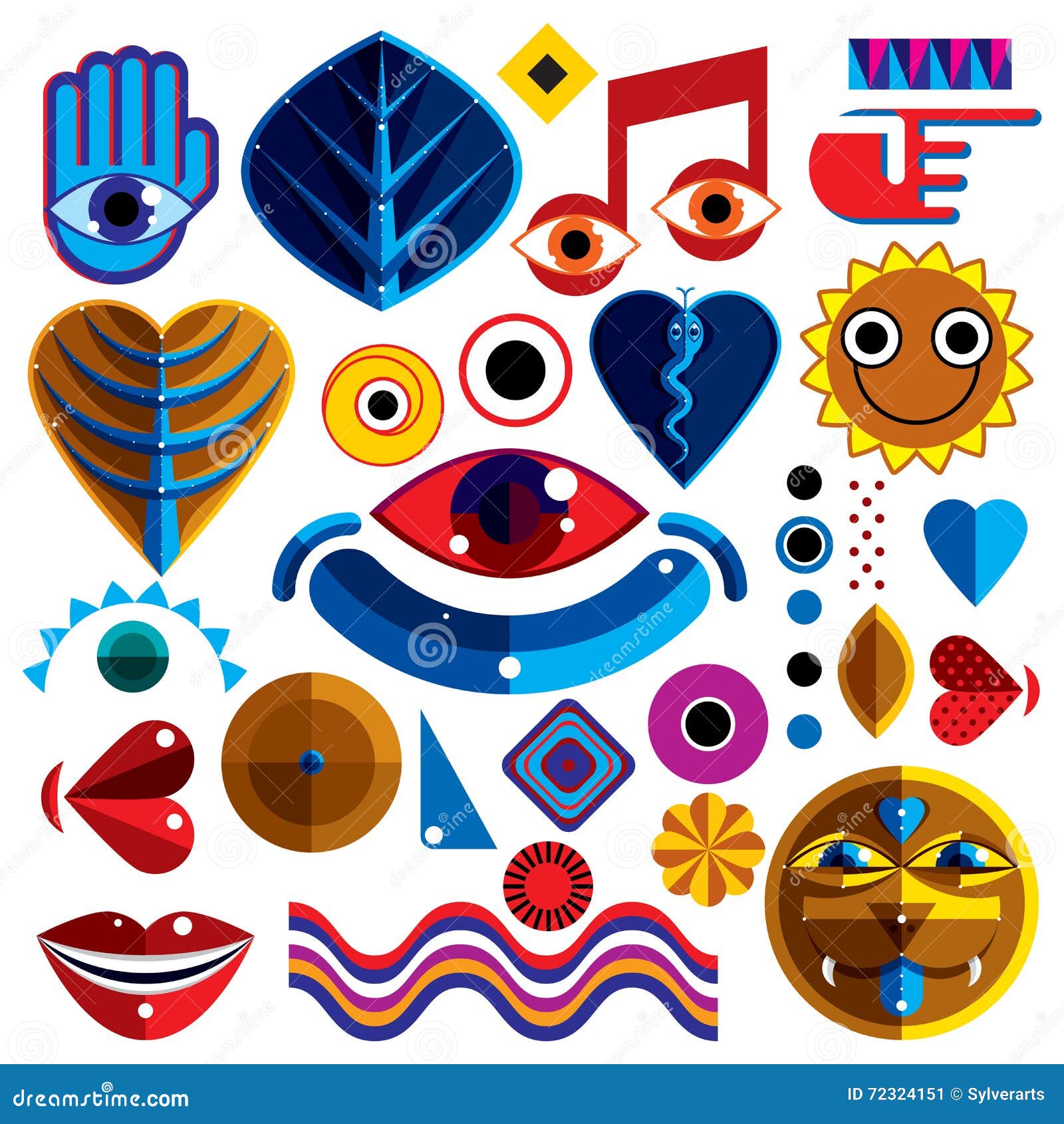 Set of Vector Abstract Art Symbols, Different Modern Style Graph Stock ...