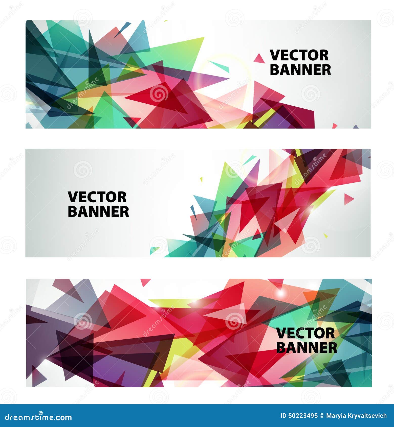 Set of Vector Abstract Colorful Banners Stock Vector - Illustration of ...