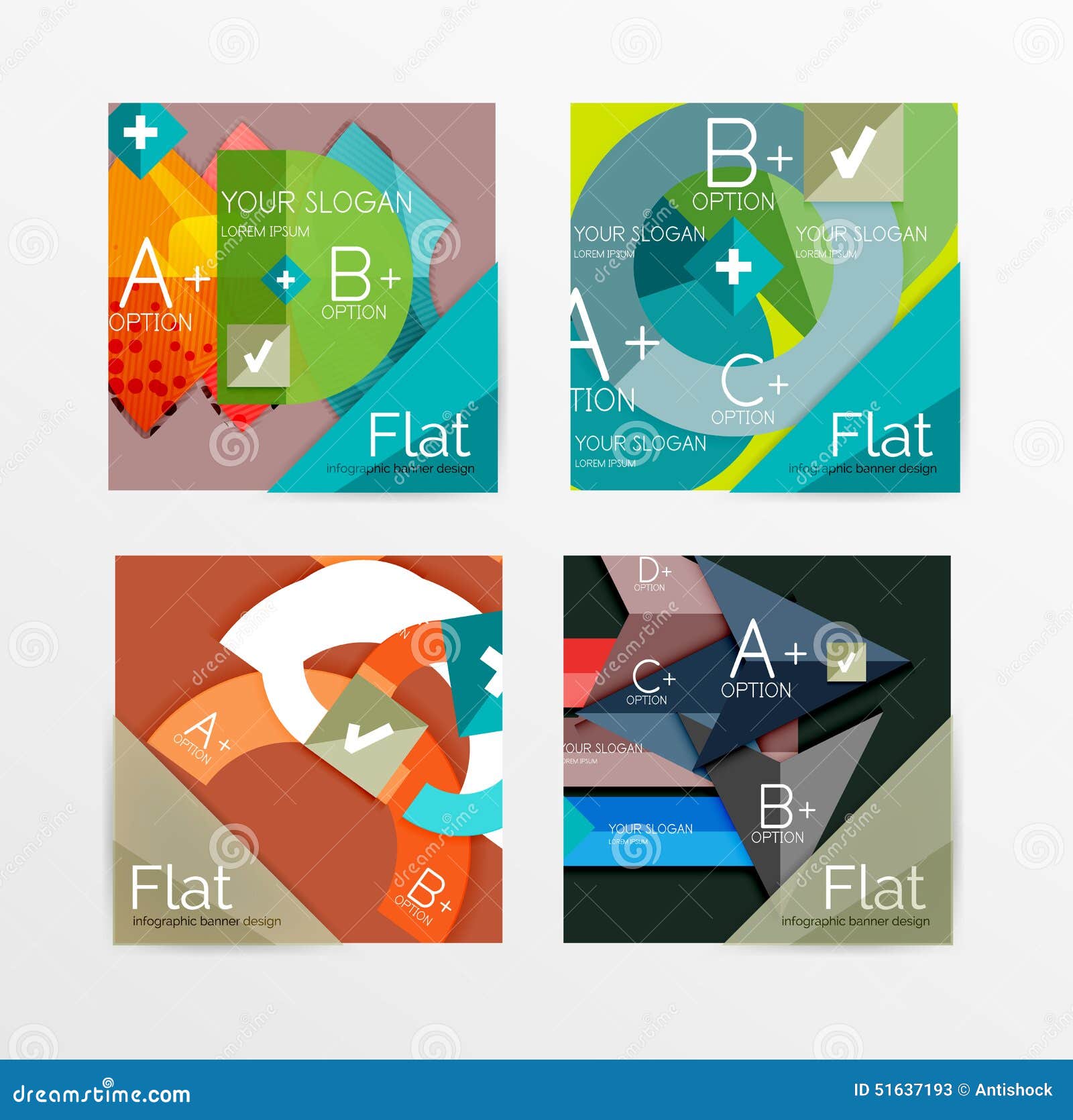 Set of Vector Abstract Geometric Layout Stock Vector - Illustration of ...
