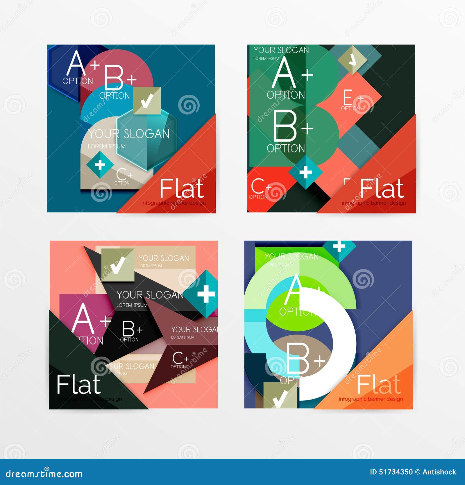 Set of Vector Abstract Geometric Layout Stock Vector - Illustration of ...