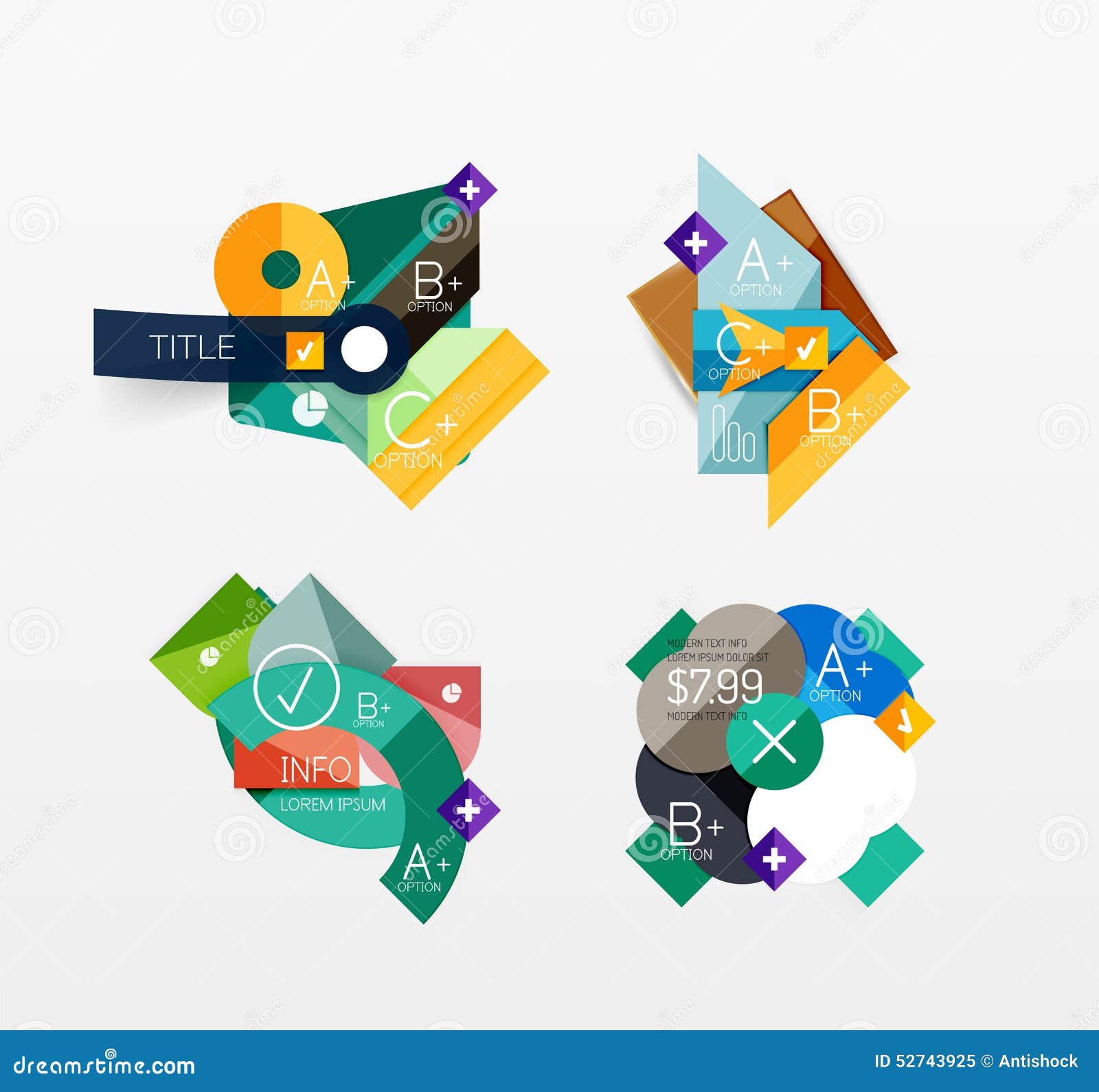 Set of Vector Abstract Geometric Layout Stock Vector - Illustration of ...