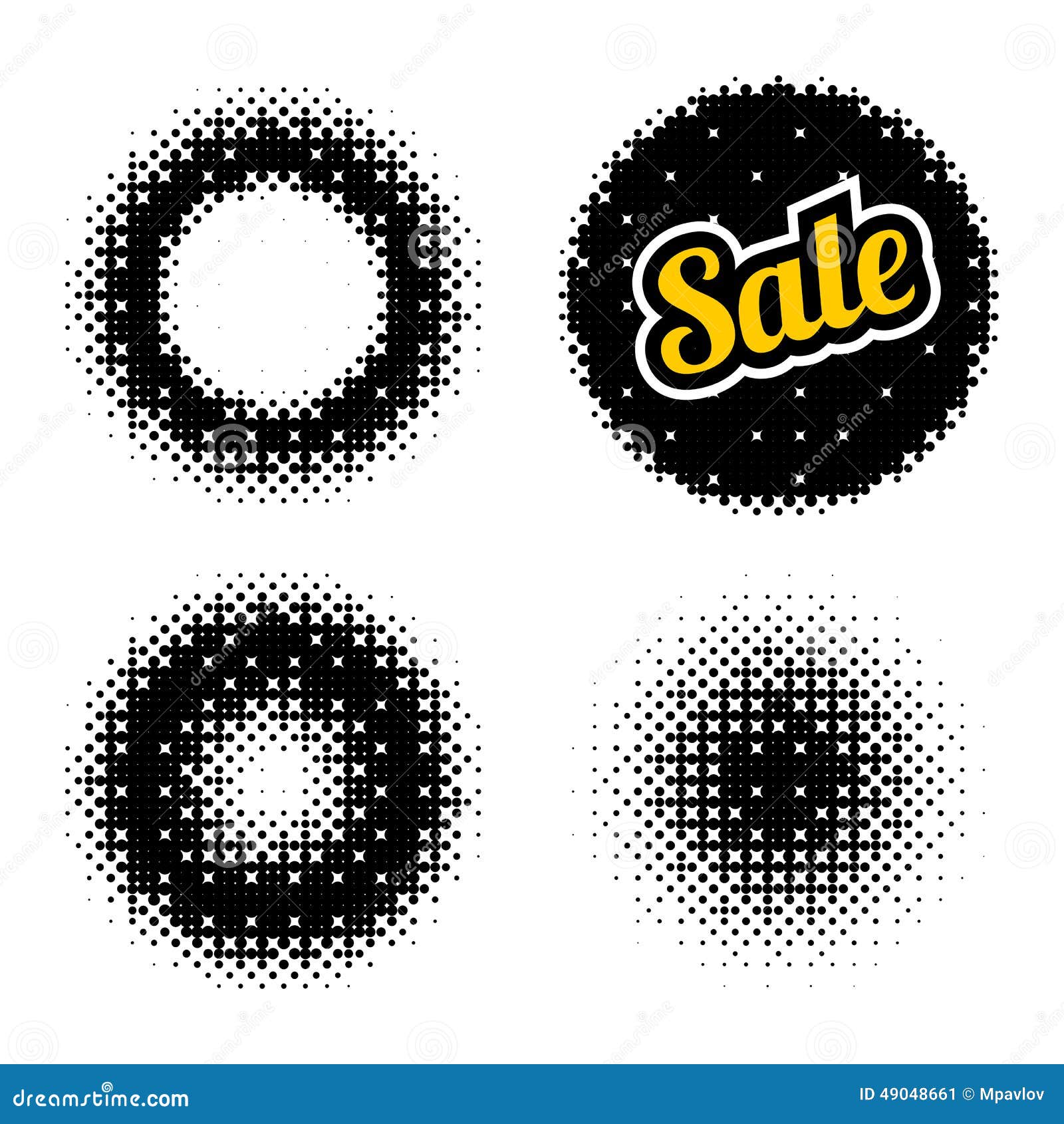 Set of Vector Abstract Halftone Illustrations Stock Illustration ...