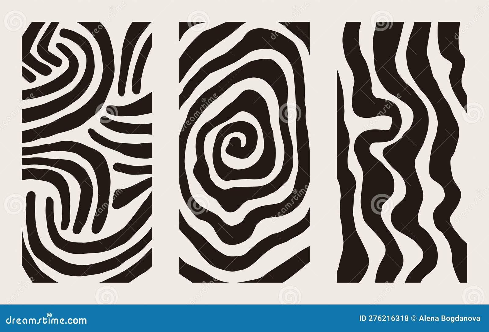 Set of Vector Abstract Hand-drawn Textures: Lines, Spiral, Waves. Stock ...