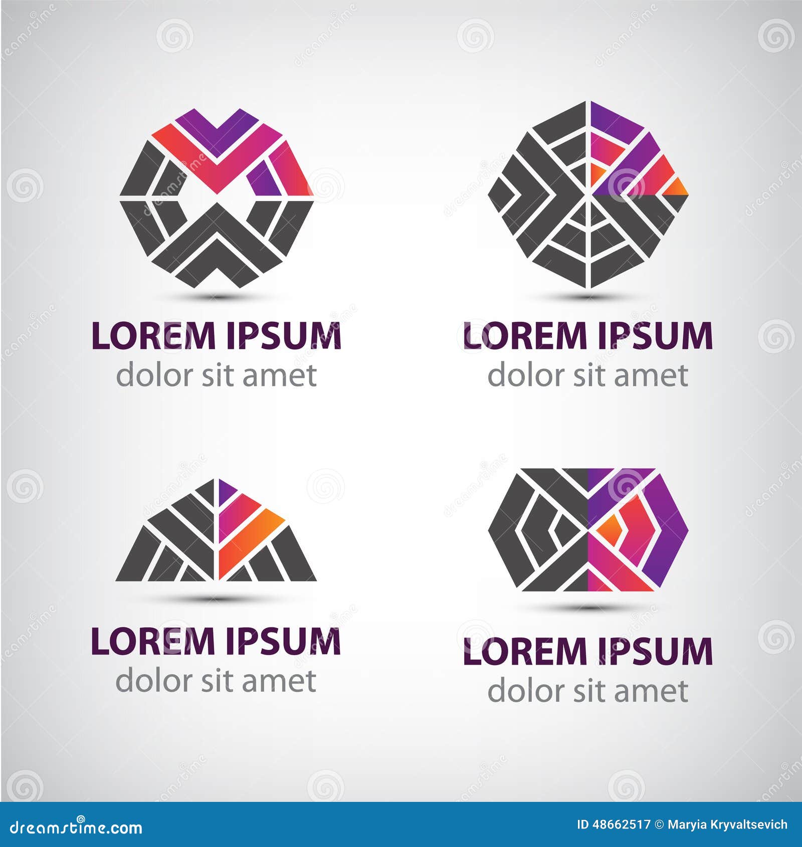 Set of Vector Abstract Icons, Logos Stock Vector - Illustration of ...