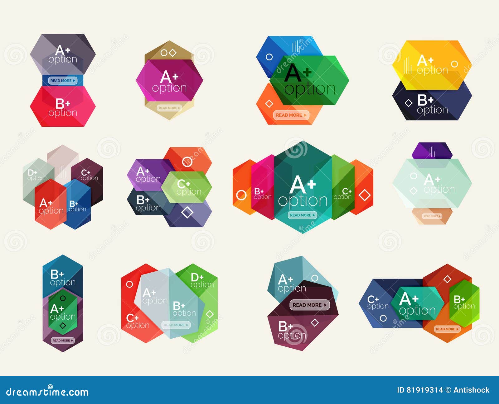 Set of Vector Abstract Infographics Content Boxes Stock Vector ...